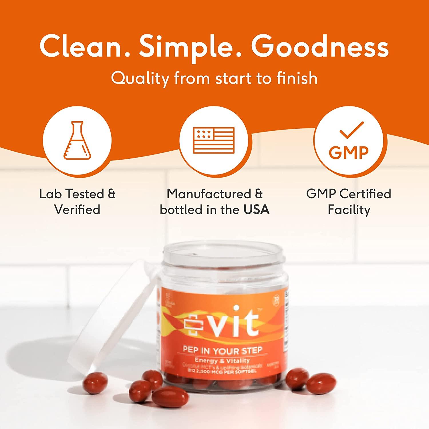 Vegan Energy Pills with Vitamin B12 and MCT Oil | Non-GMO Energy ...