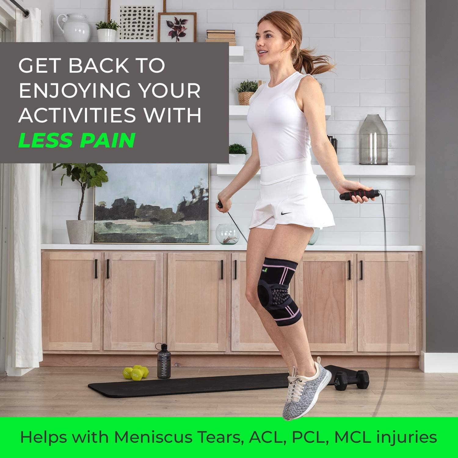 TechWare Pro Knee Compression Sleeve - Side Stabilizers & Gel Pads ...