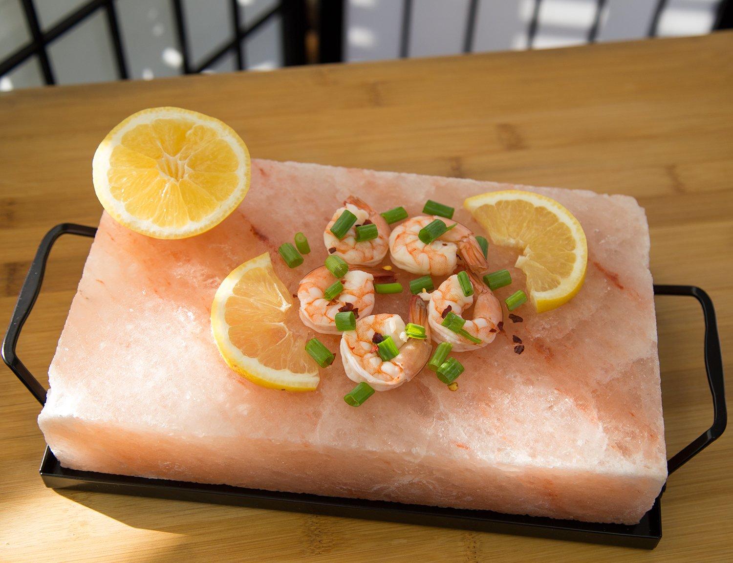 Zenware Natural Himalayan Salt Plate Holder Set - Black (12 x 8 x 2 ...