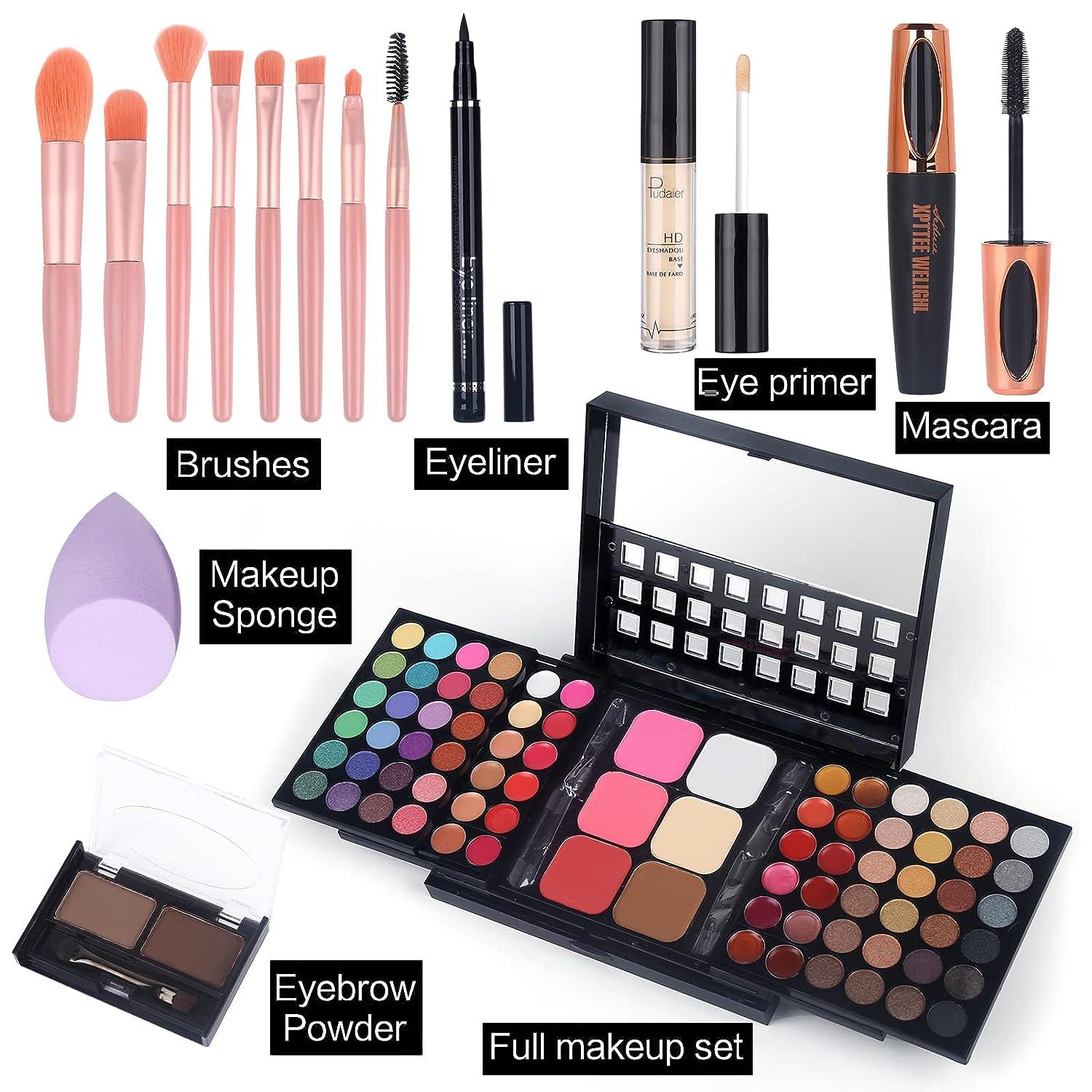 78 Color Full Makeup Kit with Applicator - Eyeshadow, Lipstick, Blush ...