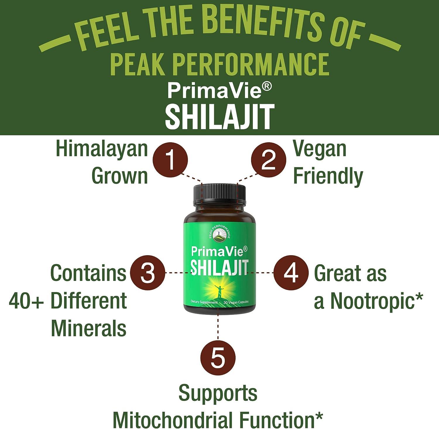 PrimaVie Purified Shilajit Capsules - Natural Supplement with 40+ Trace ...