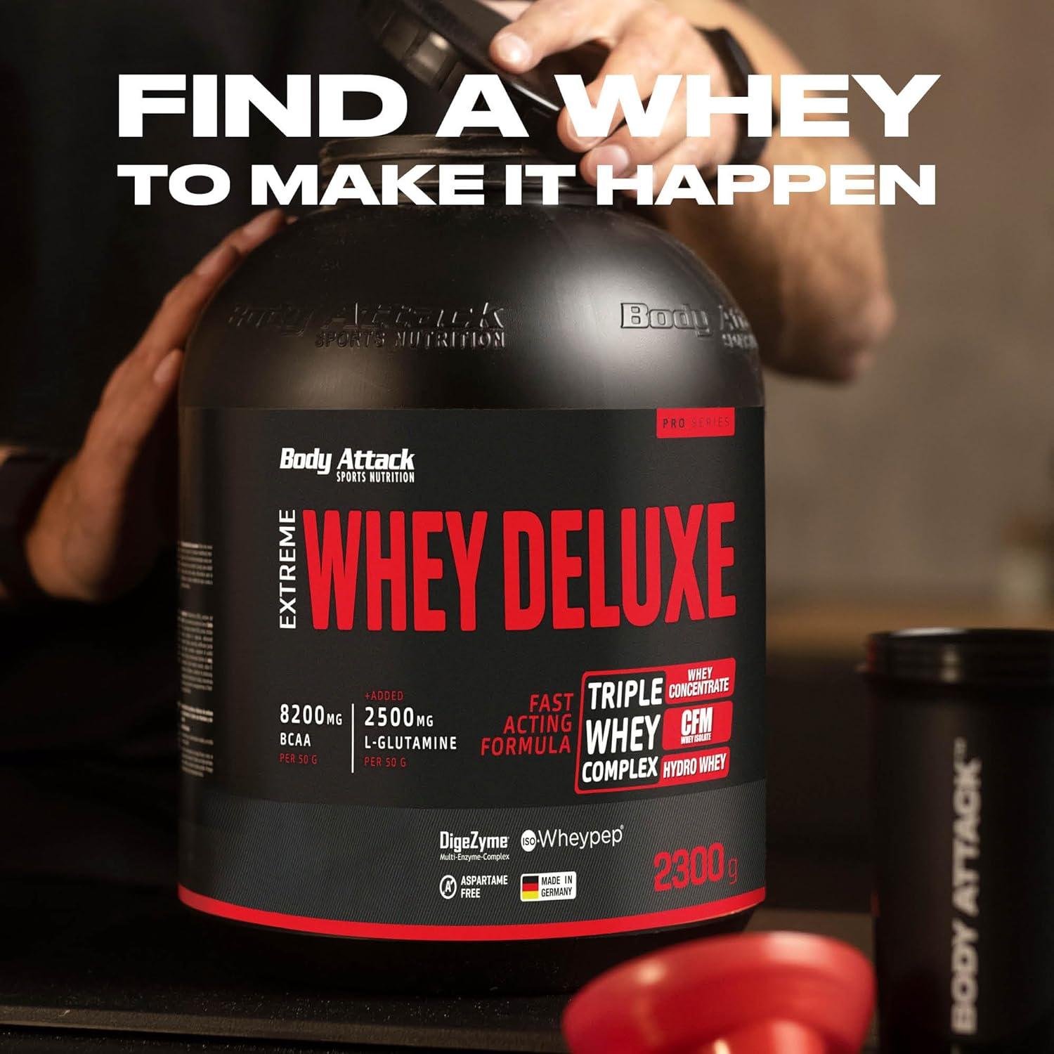 Body Attack Extreme Whey Deluxe - Strawberry Cream 2.3kg | German ...