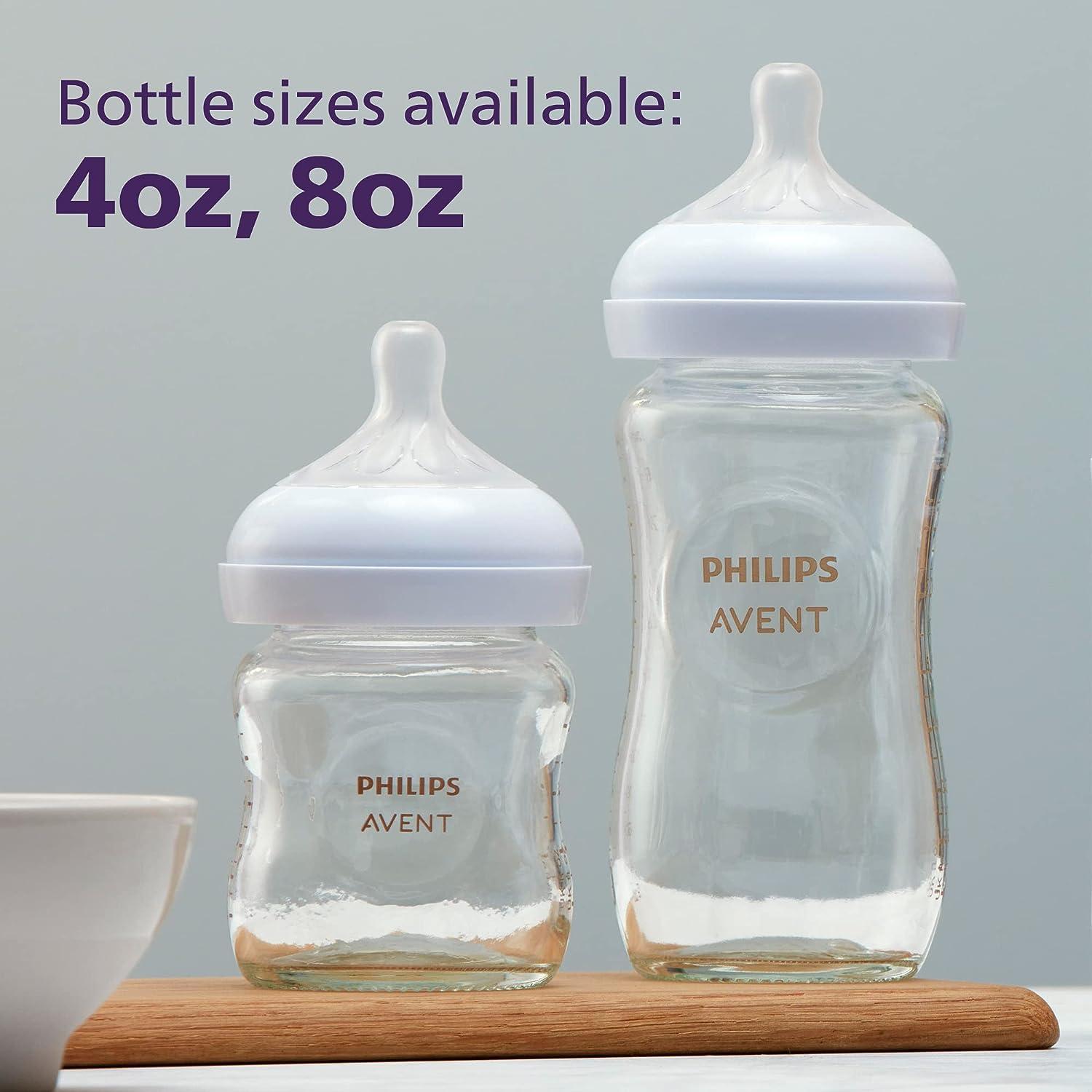 Philips AVENT Glass Natural Baby Bottle 8oz 4pk - Clear with Natural ...