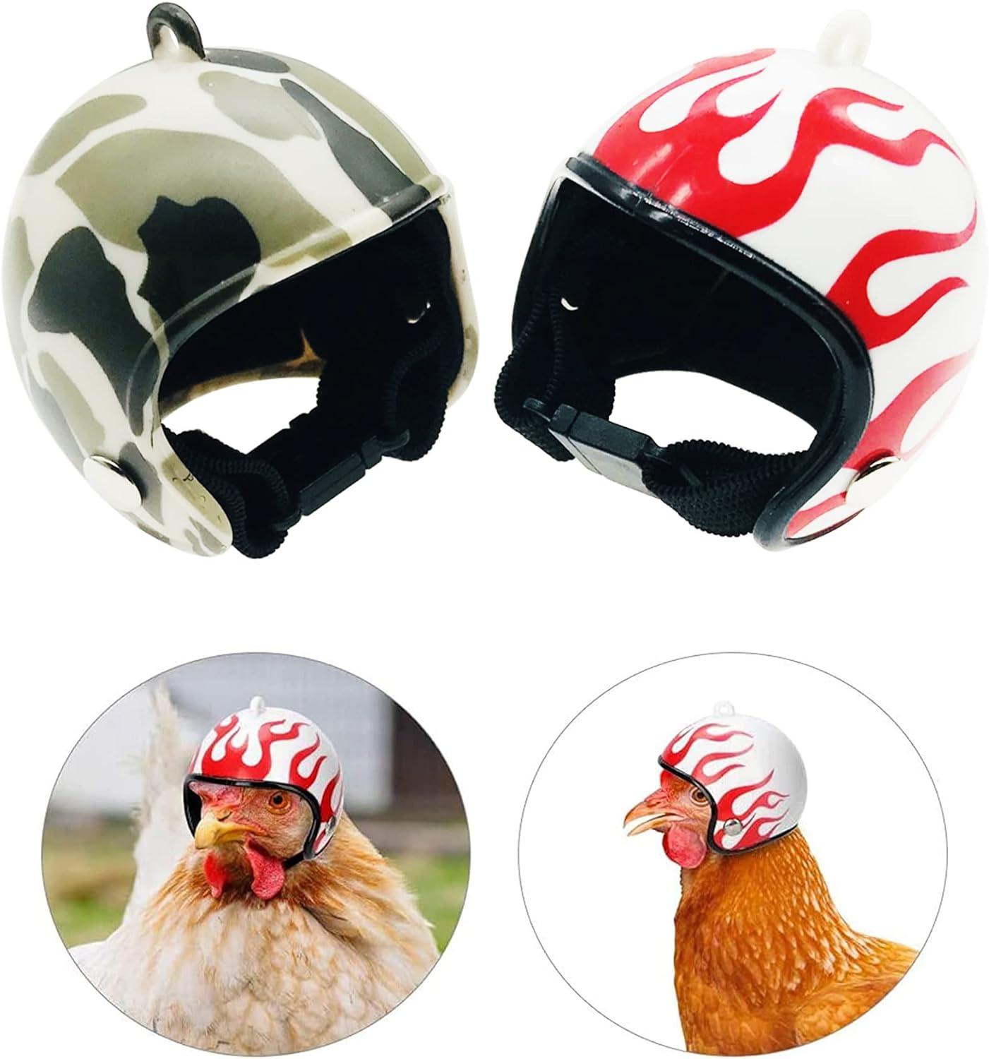 Allazone 3-Piece Chicken Helmet Set | Protective Pet Bird Hat & Chicken ...