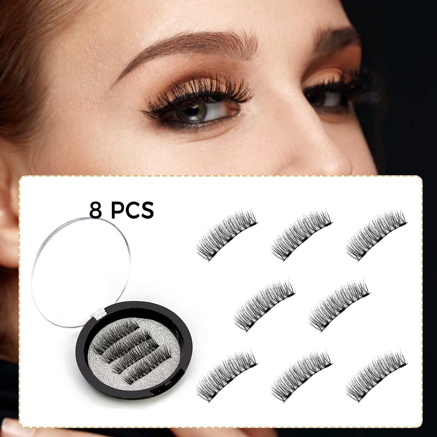 3D Dual Magnetic Eyelashes Set - No Glue Needed, Reusable False Lashes ...