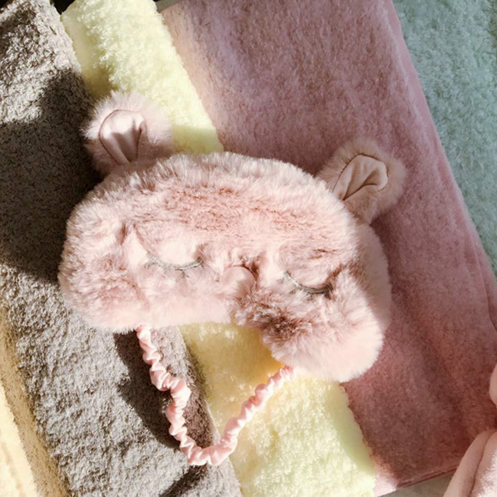 Shinywear Women Plush Rabbit Eye Mask Cute Sleeping Blindfold Eye Cover ...