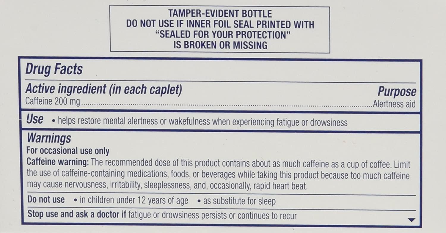 No-Doz Max Strength Fast Acting Alertness Aid 60 Caplets - Enhanced ...