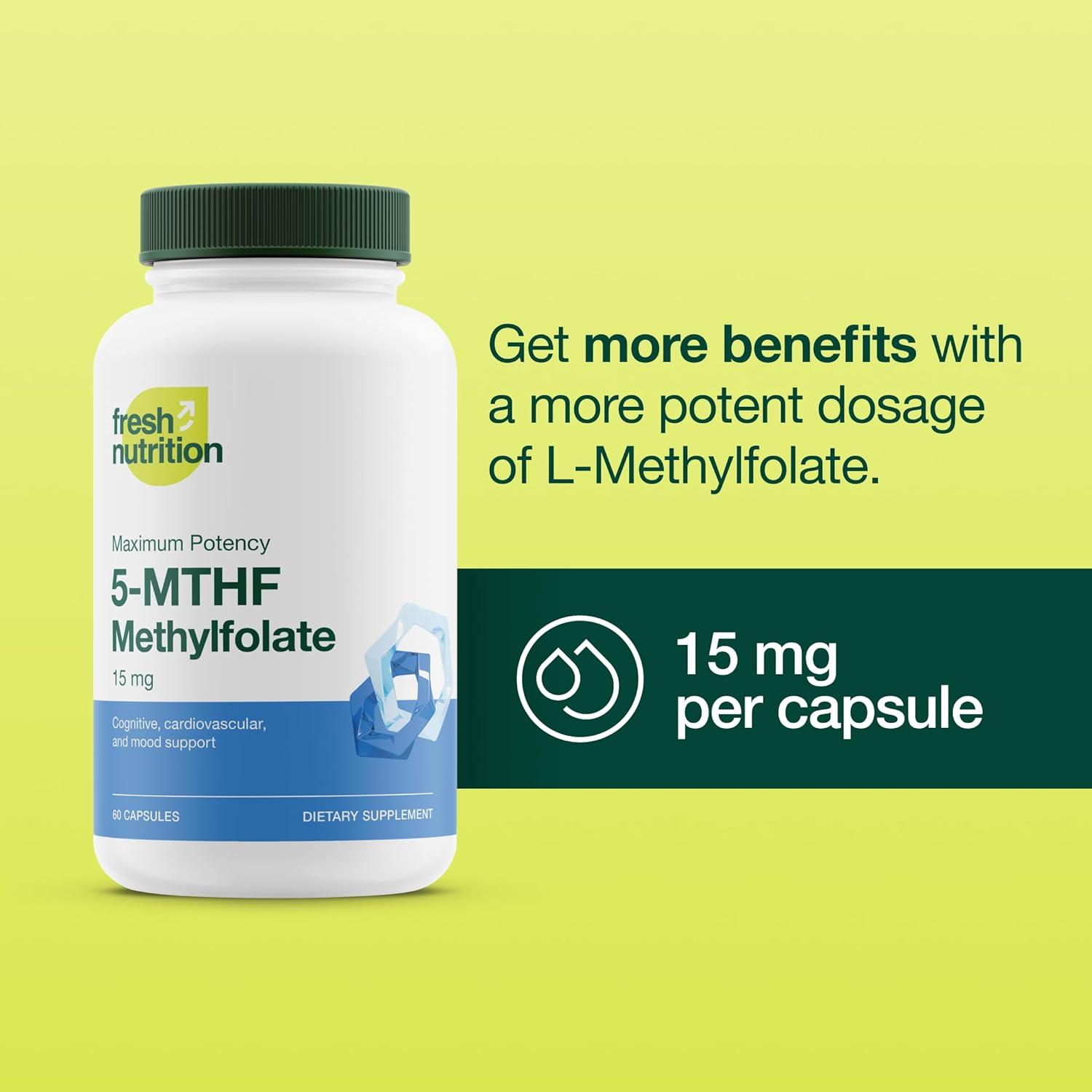 Fresh Nutrition L-Methylfolate 7.5mg - DNA Verified, Maximum Potency ...
