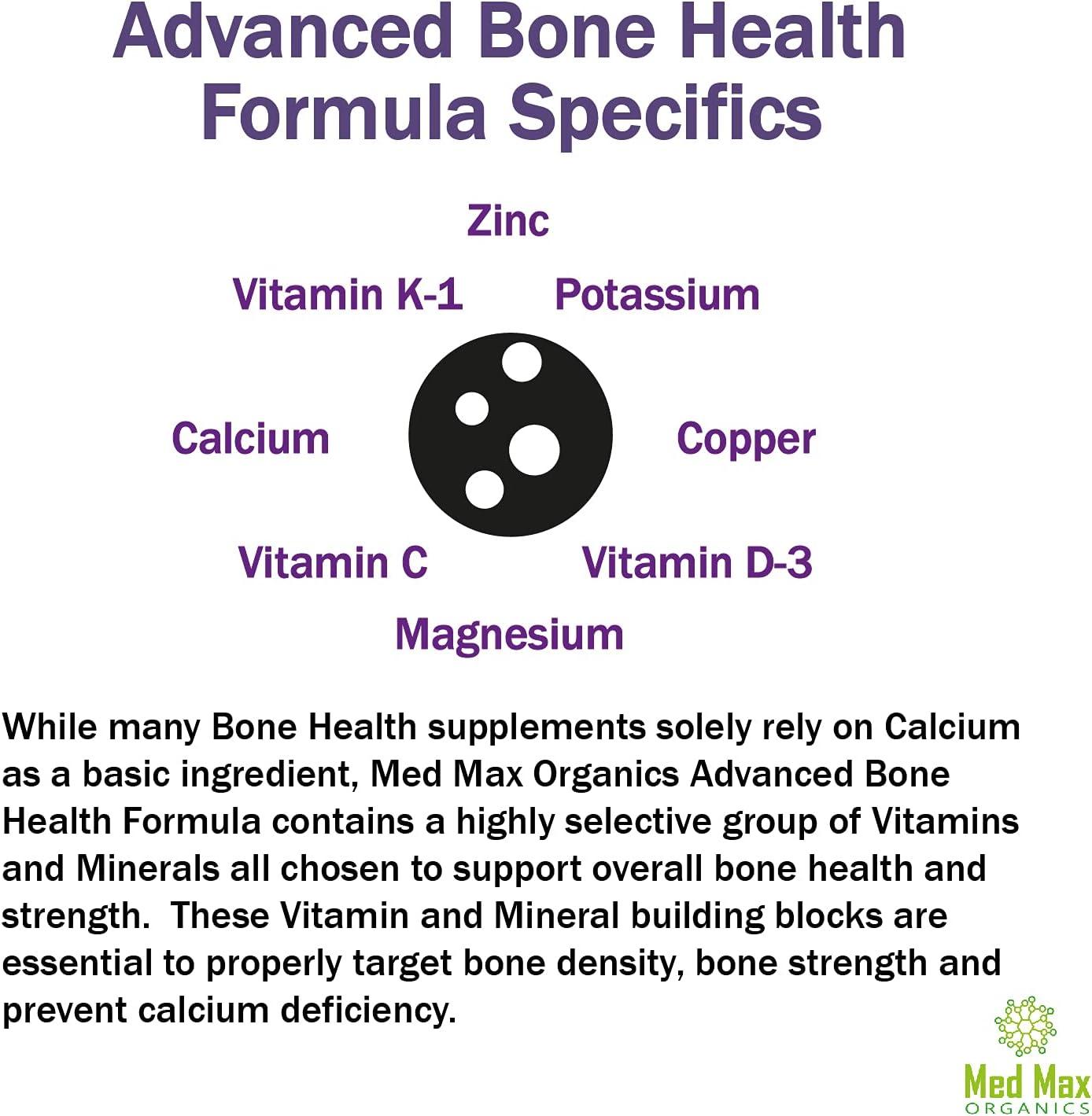 Med Max Organics Advanced Bone Health Formula - Supports Bone Density ...