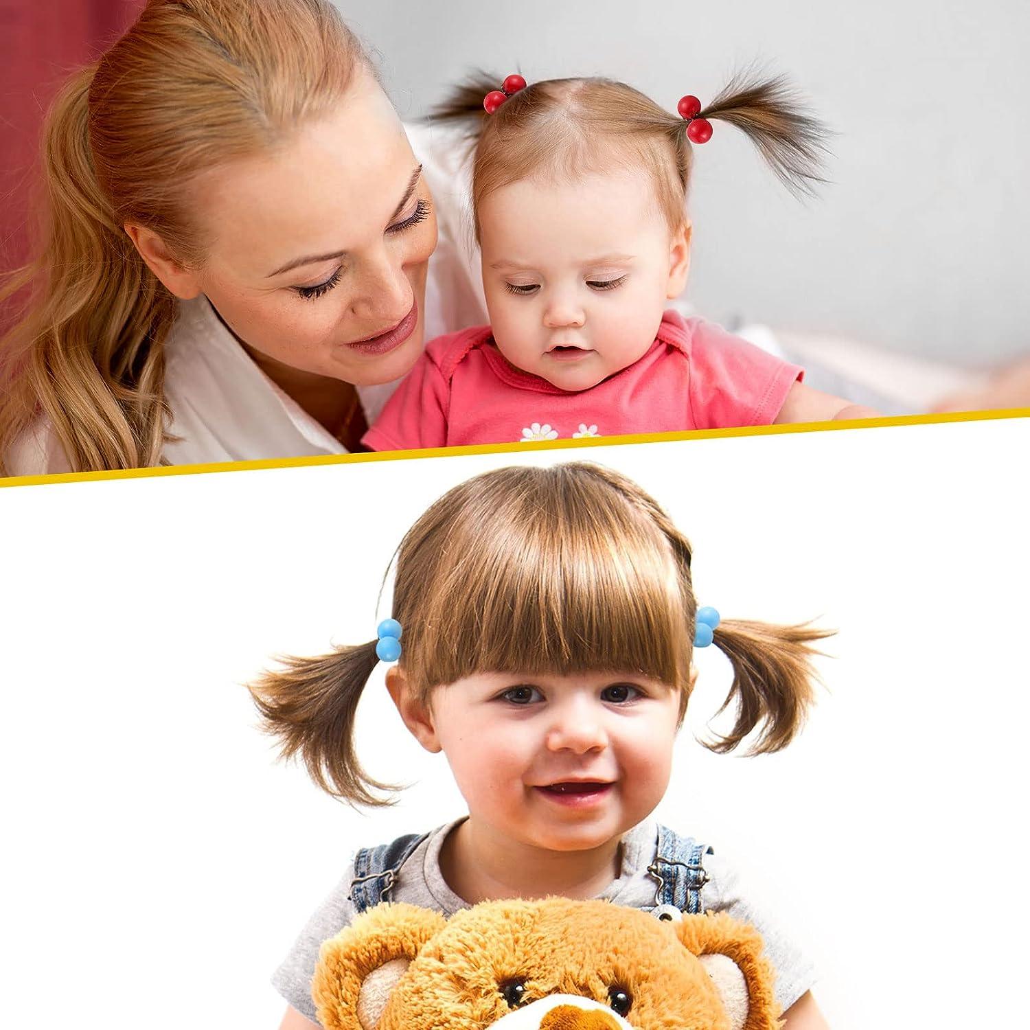 JenPen 60-Piece Colorful Twin Bead Ponytail Holders | Elastic Hair ...