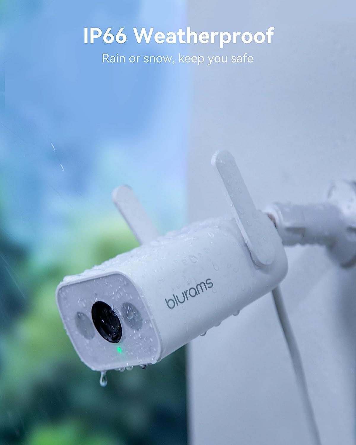 Blurams 3MP Outdoor Security Camera with Color Night Vision, Two-Way ...