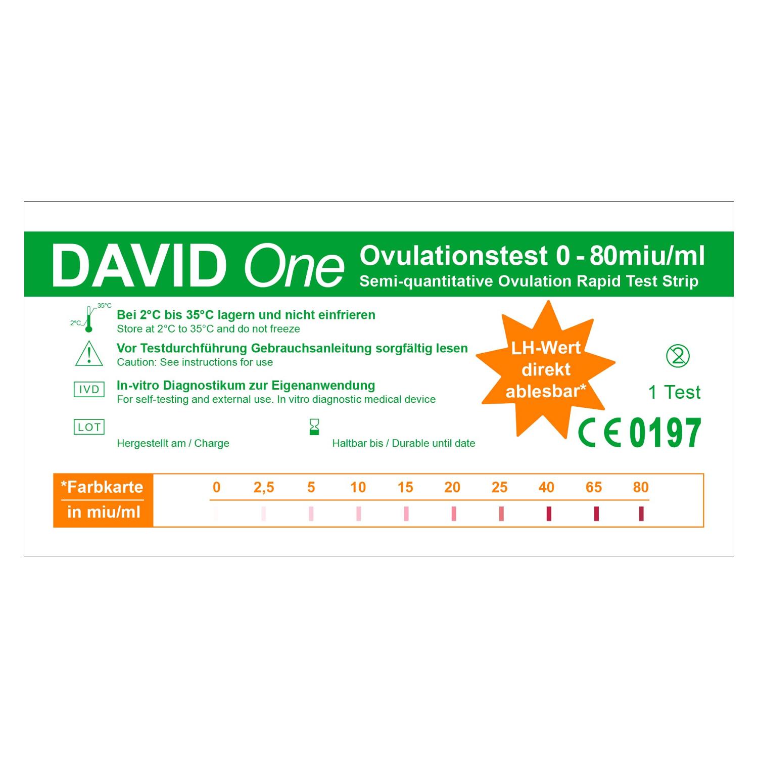 David One 50 x Ovulation Test Strips - Accurate LH Value Display 0-80 ...