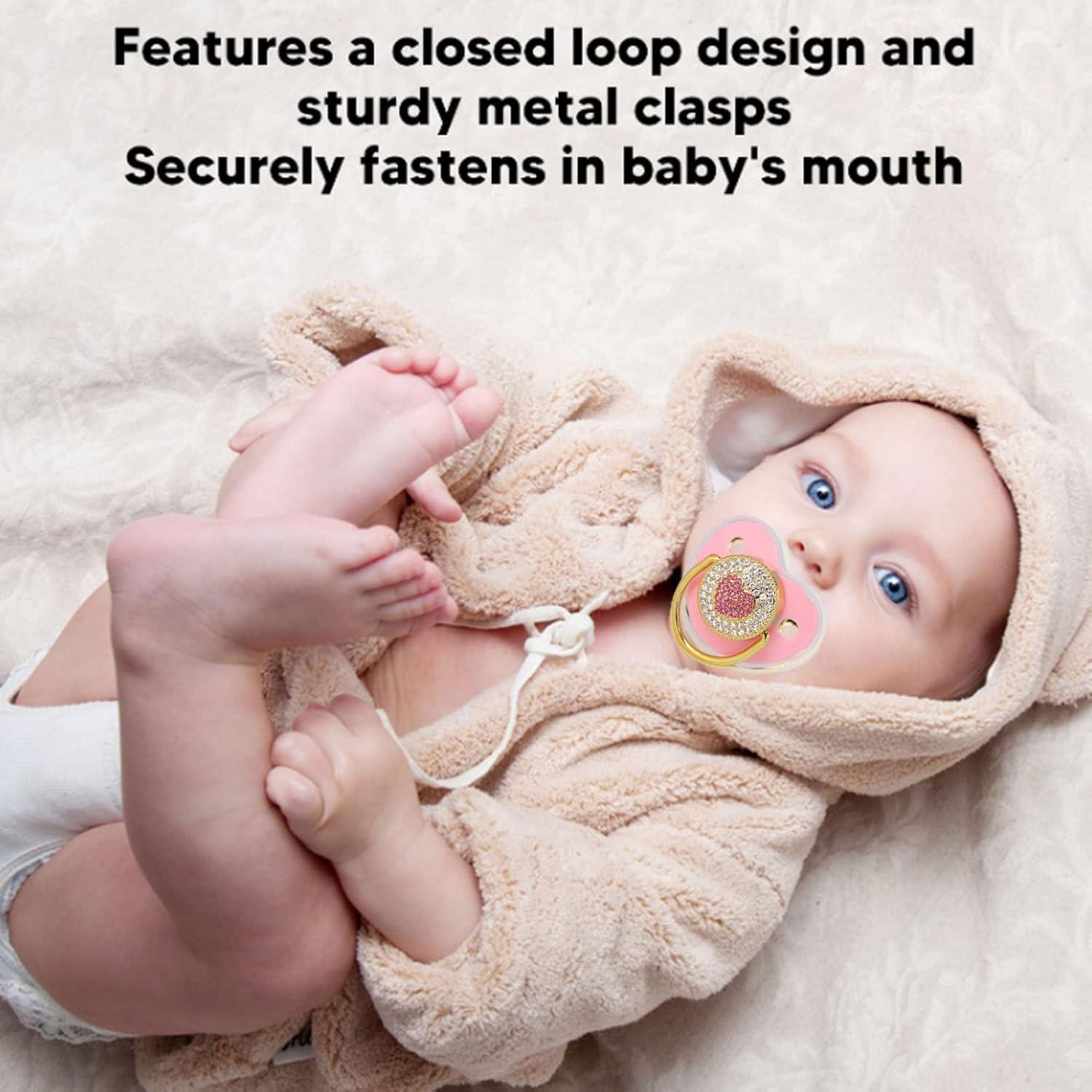 Bling Pacifier - Hygienic Silicone Baby Pacifier for Newborns - Pink ...