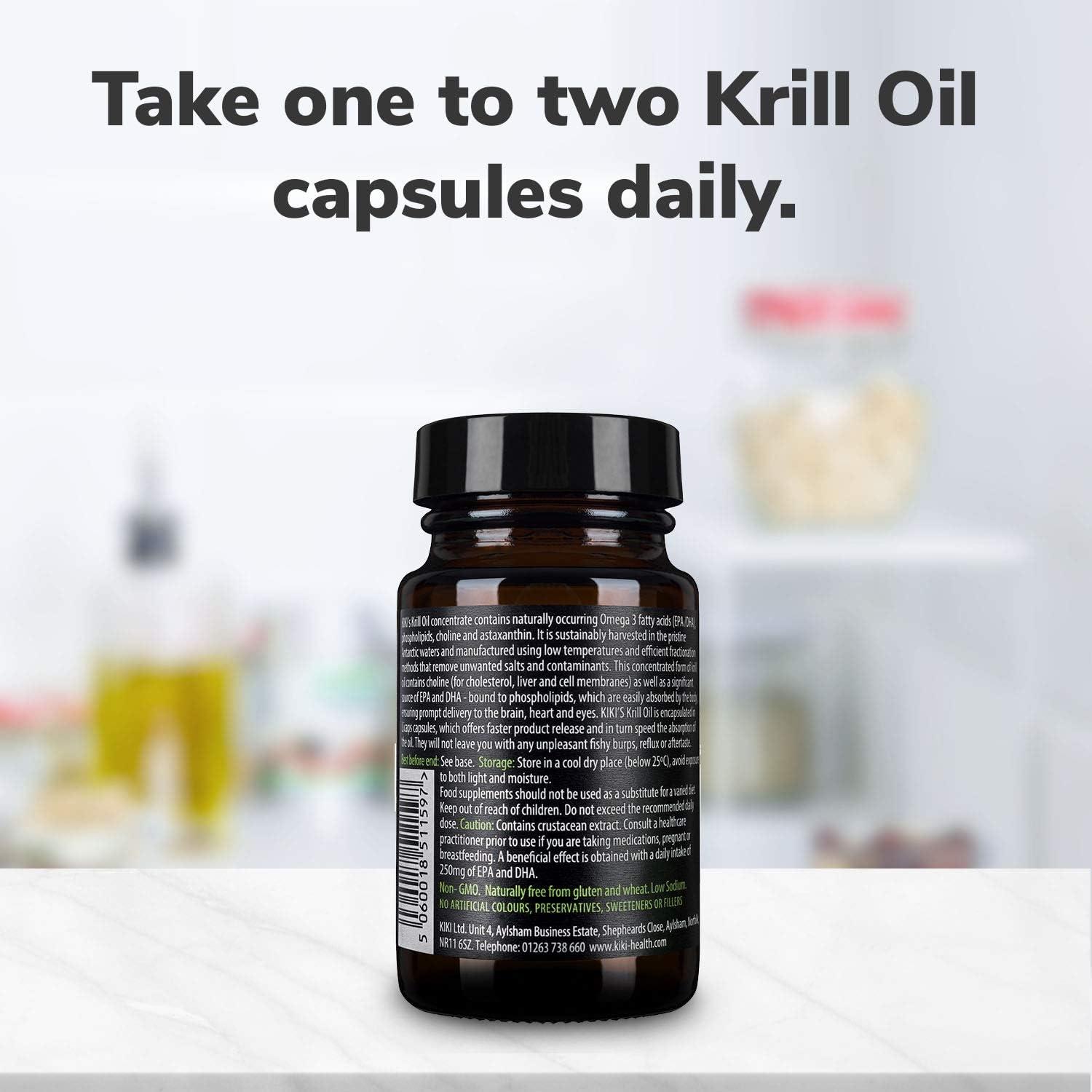 KIKI Health Krill Oil Capsules 590mg - High Strength Omega 3 EPA & DHA ...