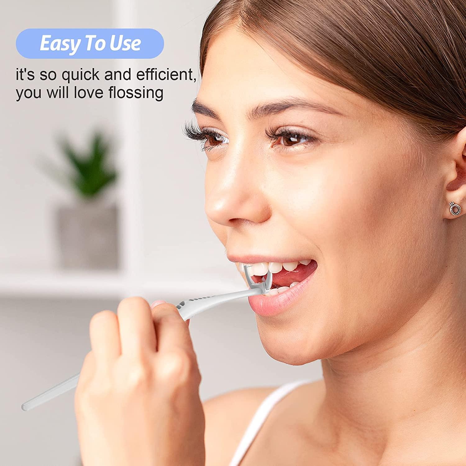 Dental Floss Picks, Clean Dental Flossers Kit with 2 Handle and 180 ...