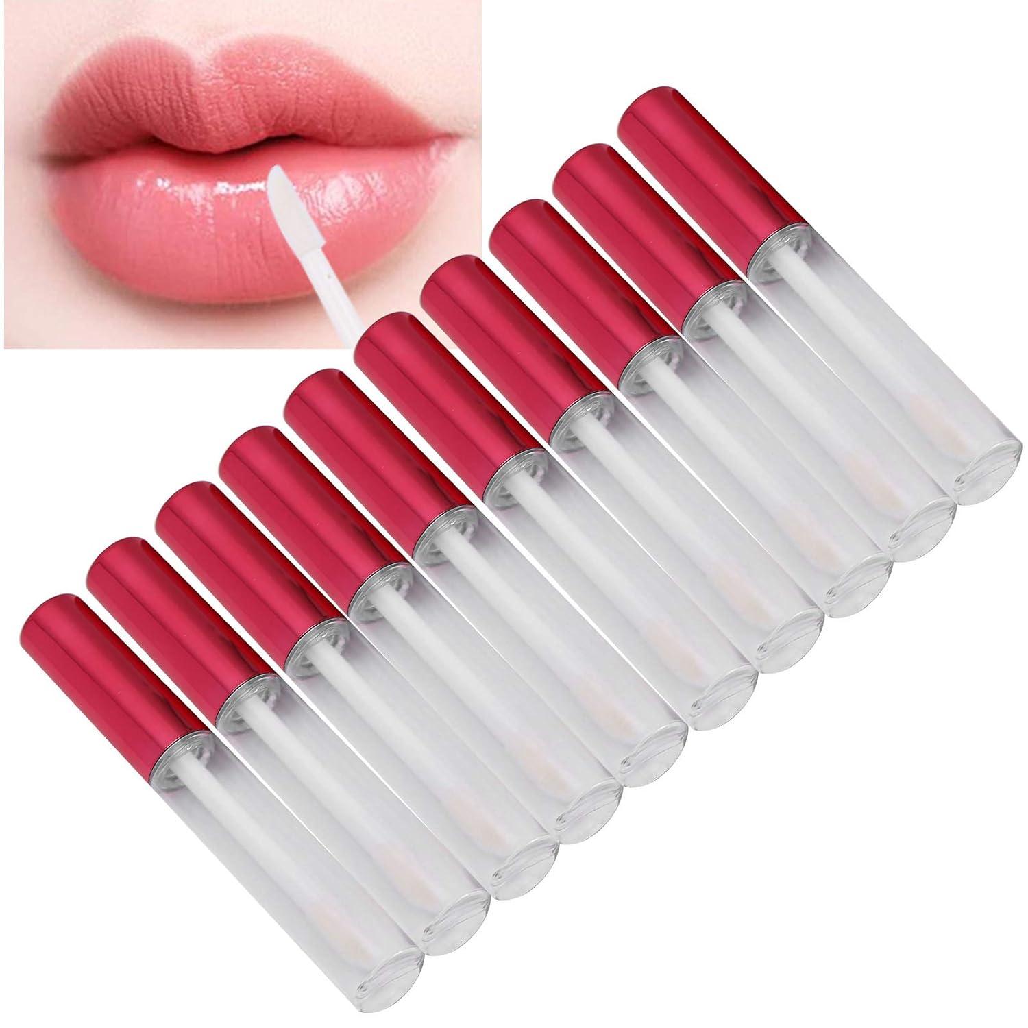 10 Plastic Clamping Lip Glaze Bottles with Red Lids | Empty Storage ...