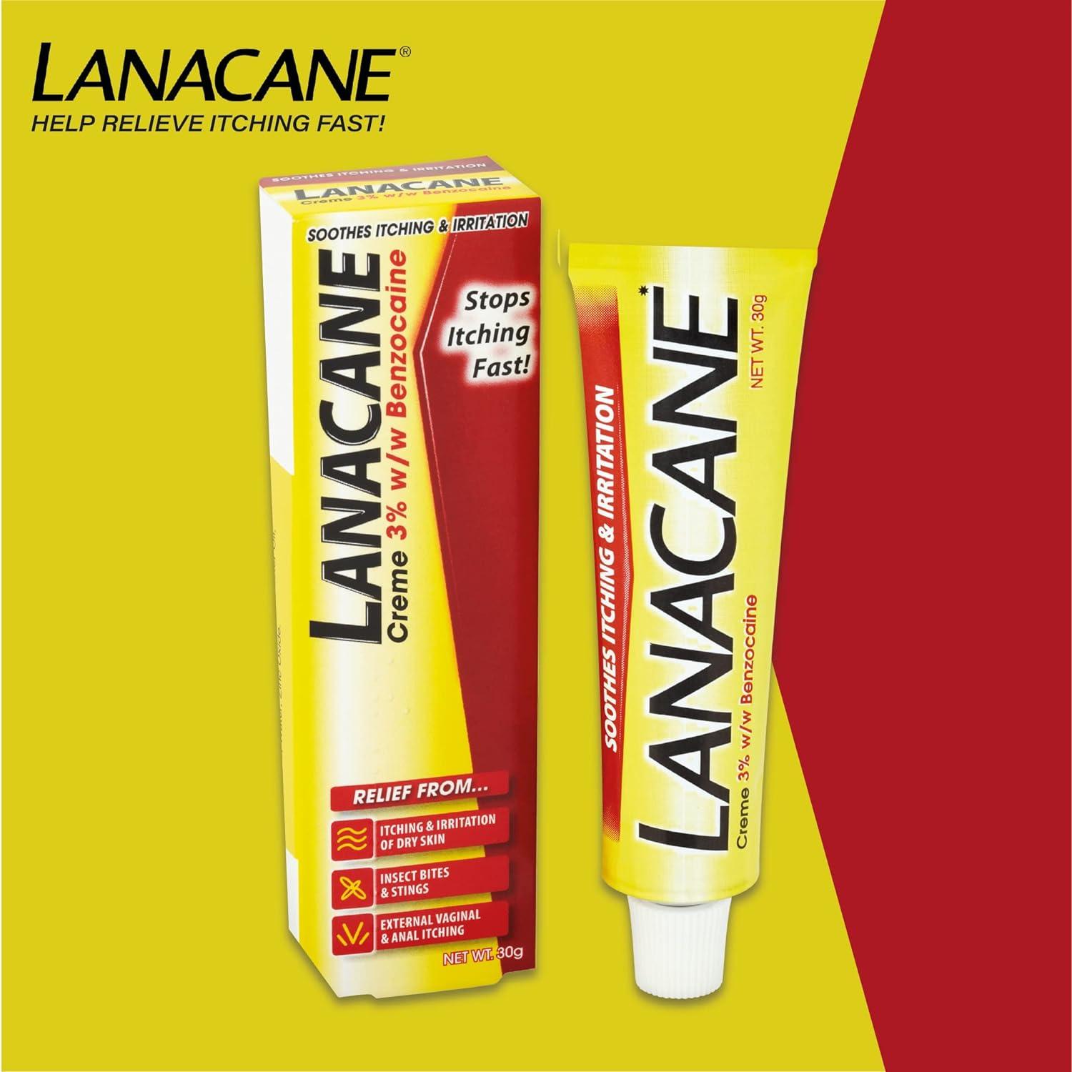 Lanacane Medicated Cream Tube - Fast Relief for Itching and Pain - 30g ...