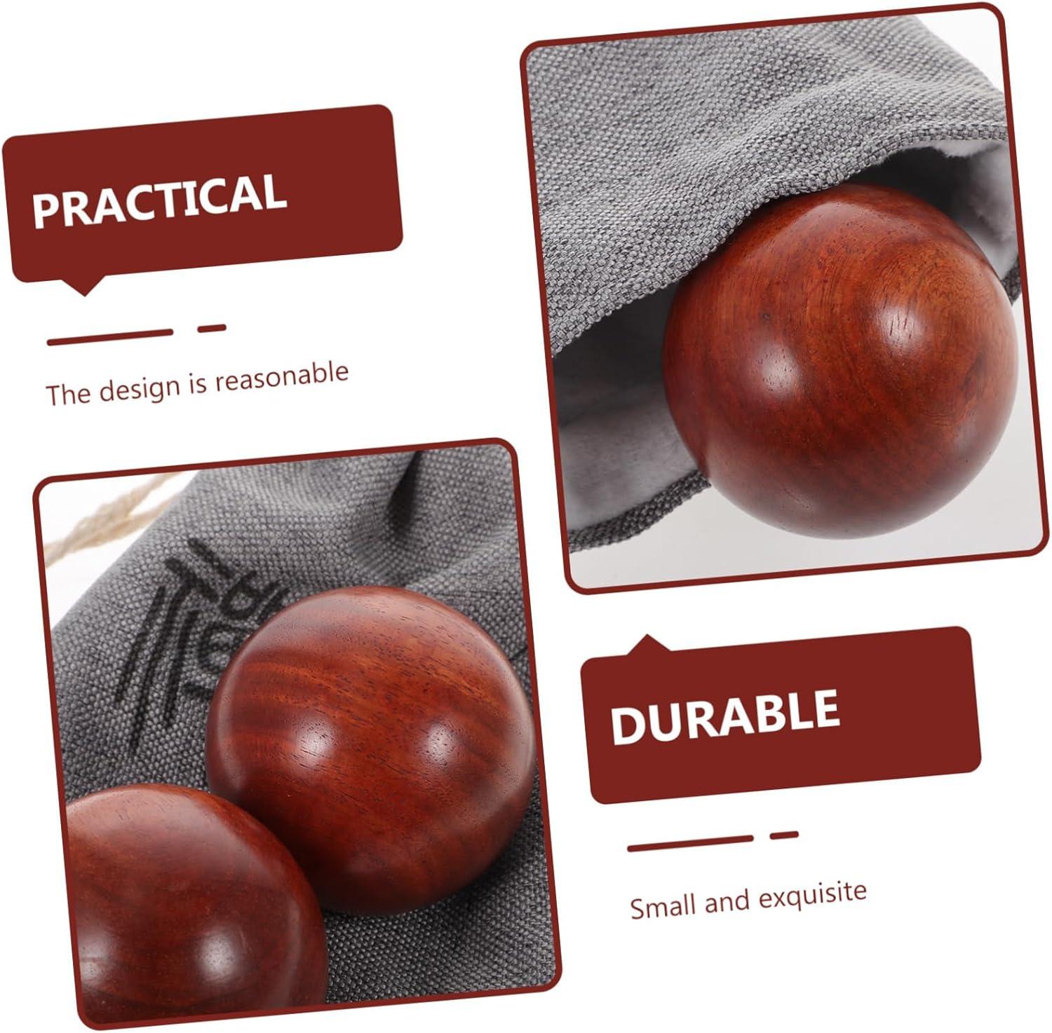 Fomiyes Wooden Hand Massage Balls - Small Handball Beads for Exercise ...