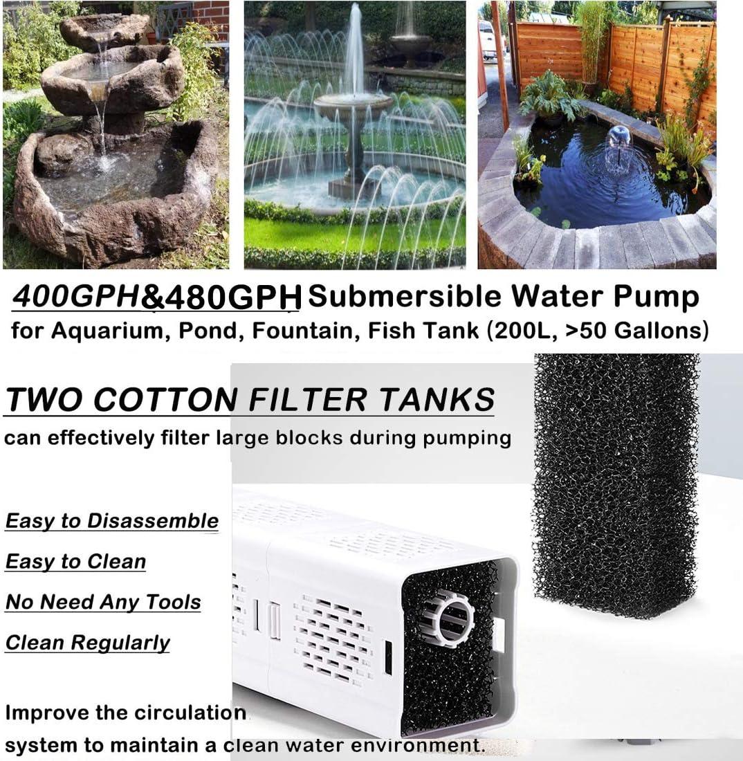 Quiet 4-in-1 Aquarium Filter 500-1800L/h - Water Pump Oxygen ...