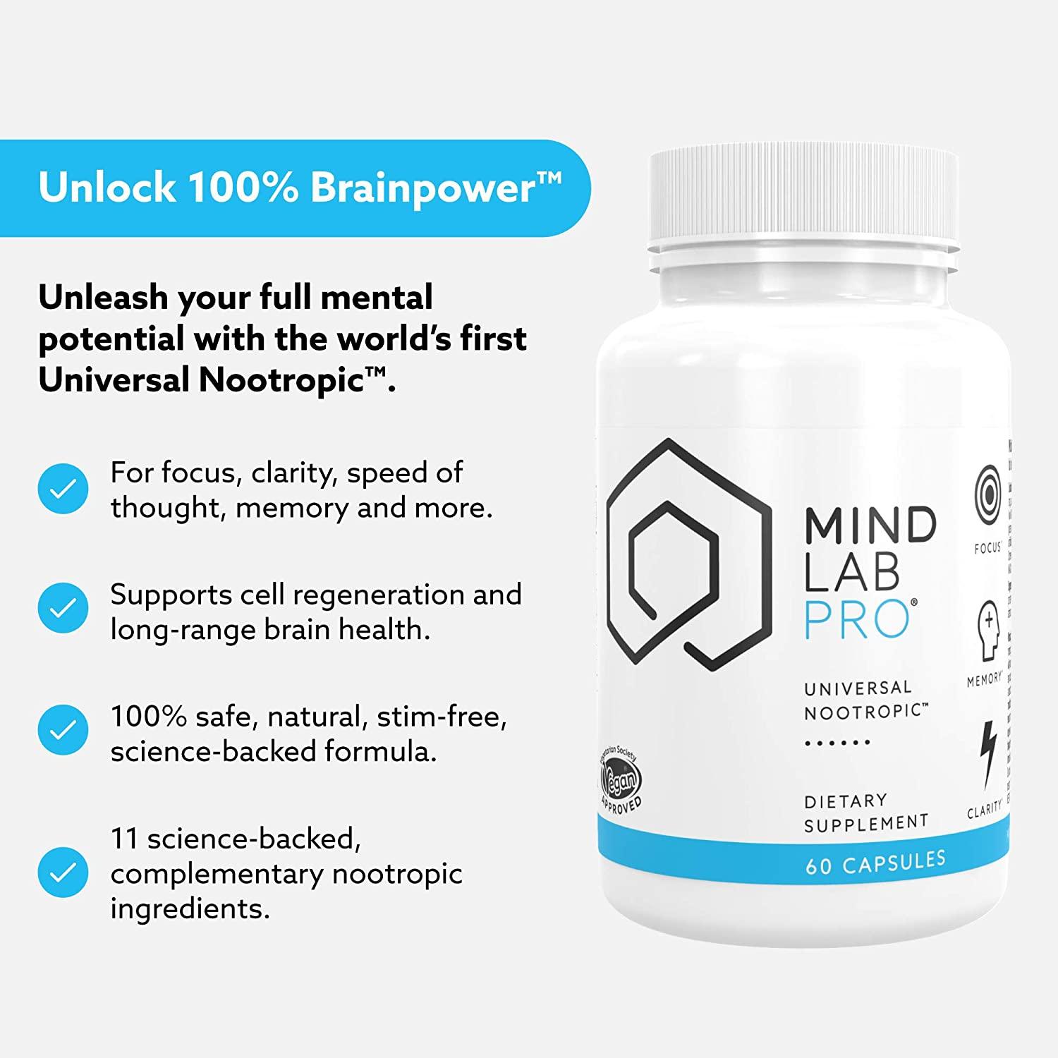 Mind Lab Pro: Universal Nootropic Brain Booster Supplement - 60 Capsules for Focus, Memory ...