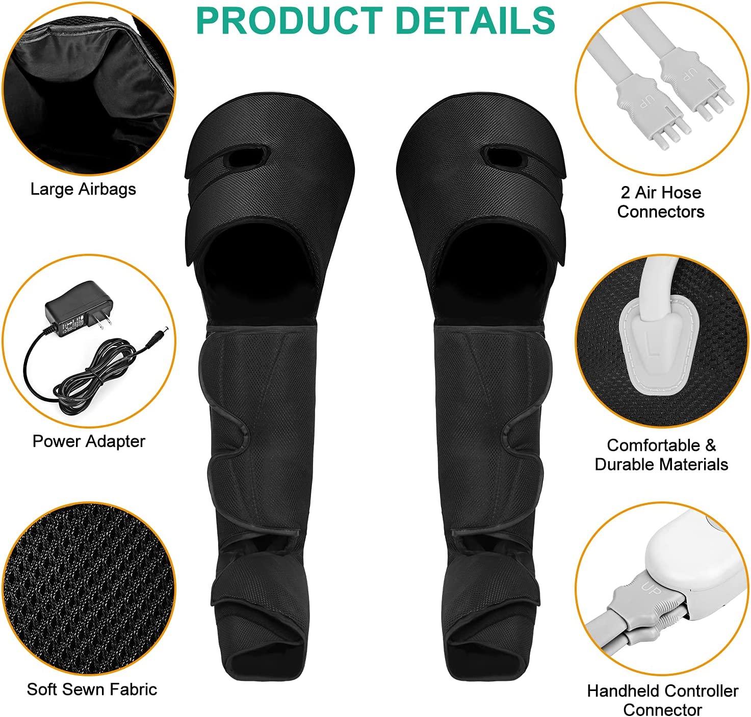 QUINEAR Leg Massager - Air Compression System for Feet, Calves & Thighs ...