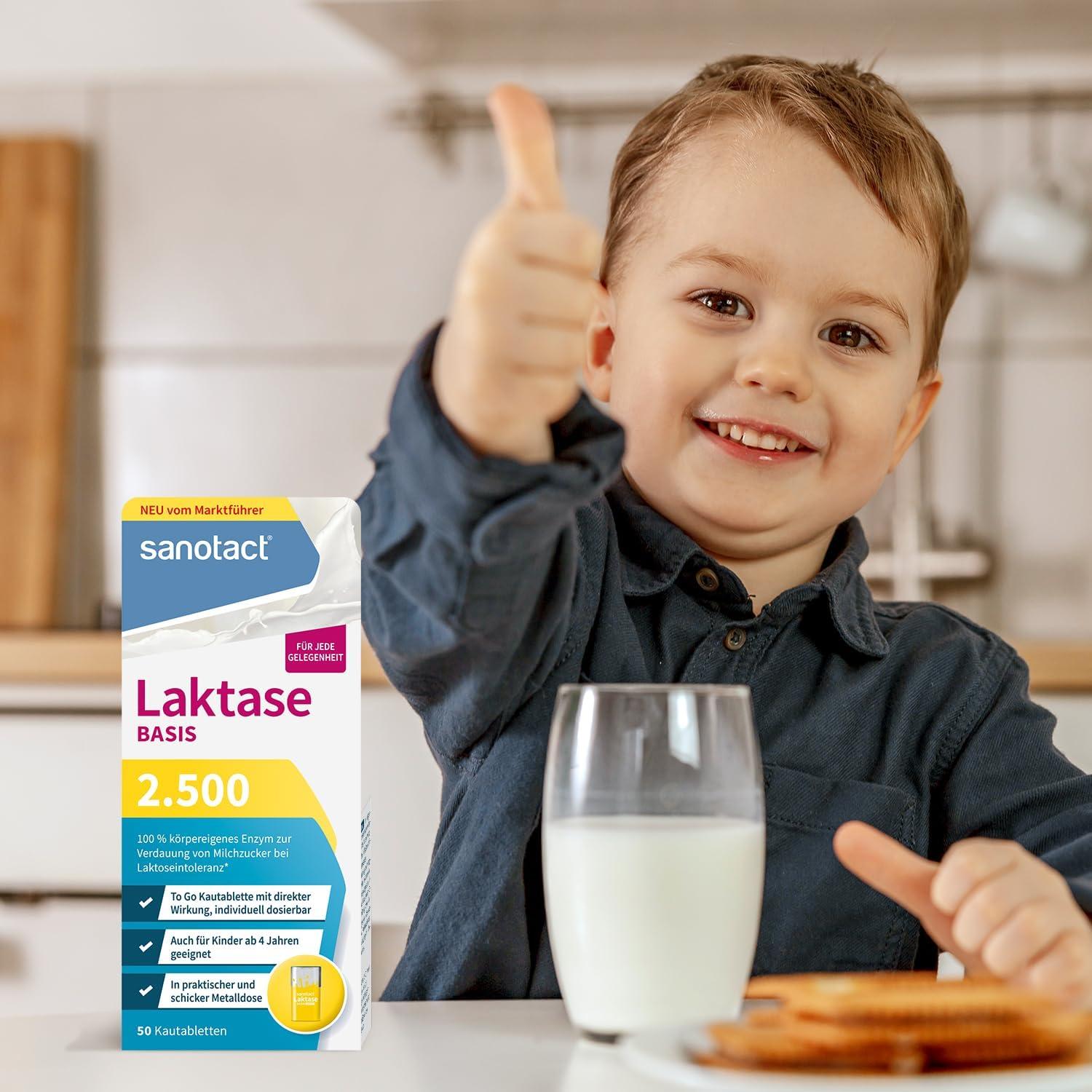 Sanotact Lactase 2 500 | Lactose Tablets for Intolerance | 50 Fast ...