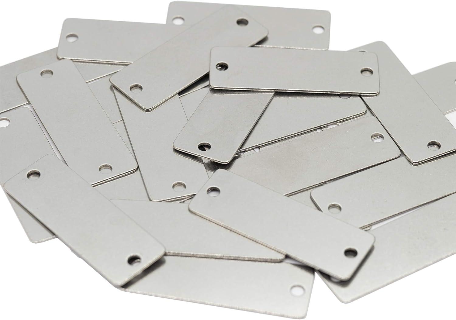 StayMax 25 Pack Stainless Steel Rectangle Stamping Blanks with Two ...