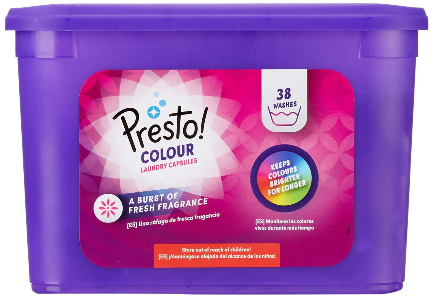 Presto! Laundry Capsules Colour Fresh Scent 38 Washes - 38 Count (Pack ...