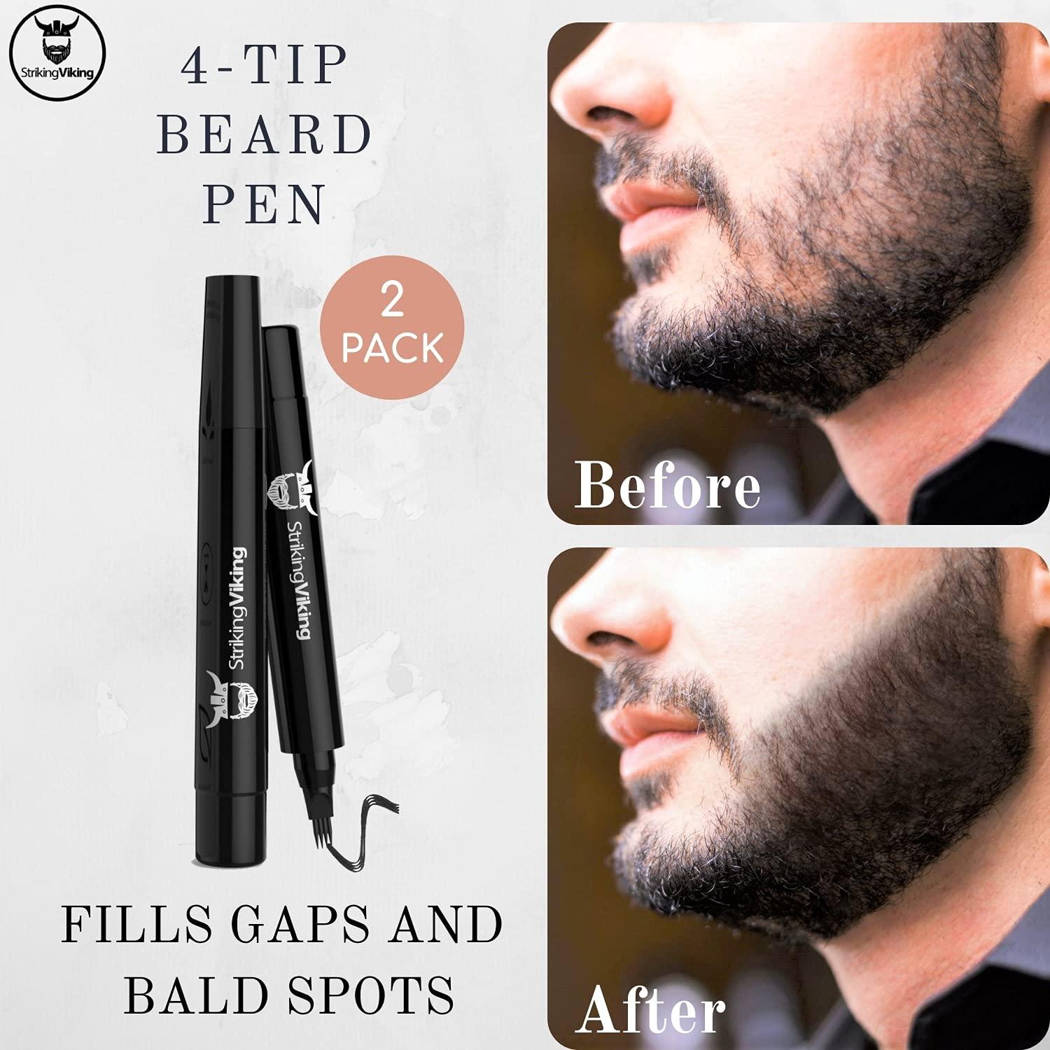 4-Tip Beard Pencil Filler for Men (2 pack) - Updated Beard Filling Pen ...