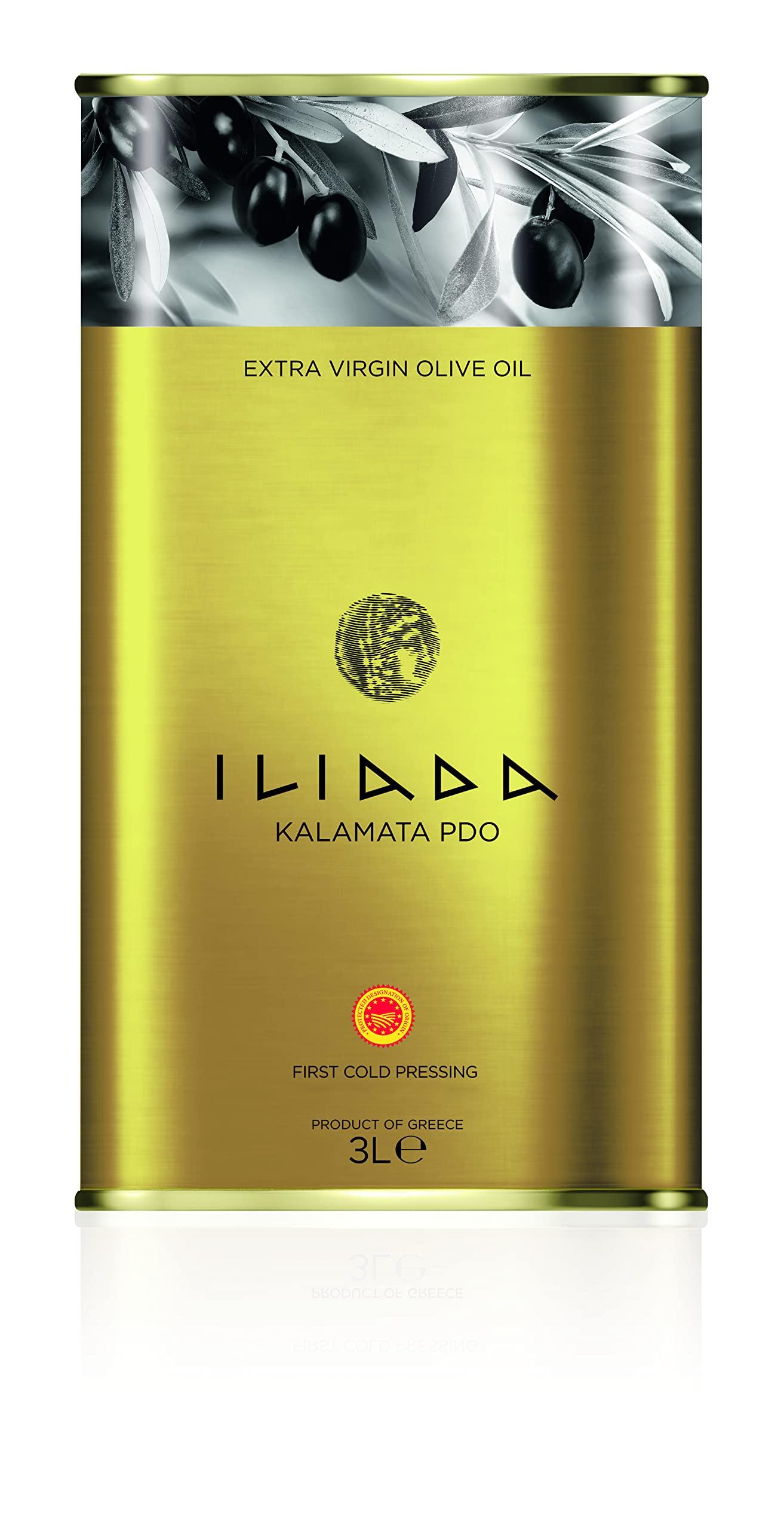 Iliada Extra Virgin Olive Oil Tin - 3 Liter (102 fl oz) - Premium ...