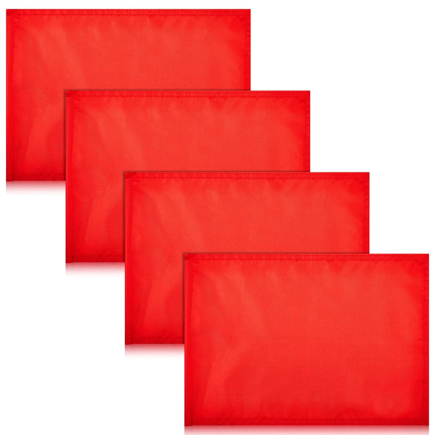 Set of 4 Soccer Corner Flags - Red Replacement Flags for Soccer Field ...