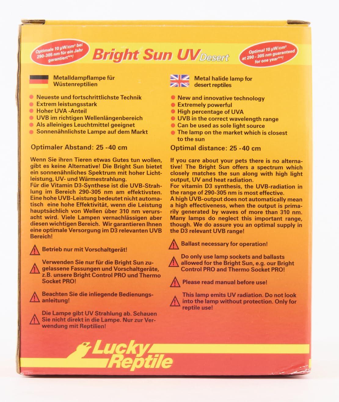 Buy Lucky Reptile Bright Sun UV Desert 50W Lamp | Perfect UV & Heat Lamp for Desert Reptiles ...