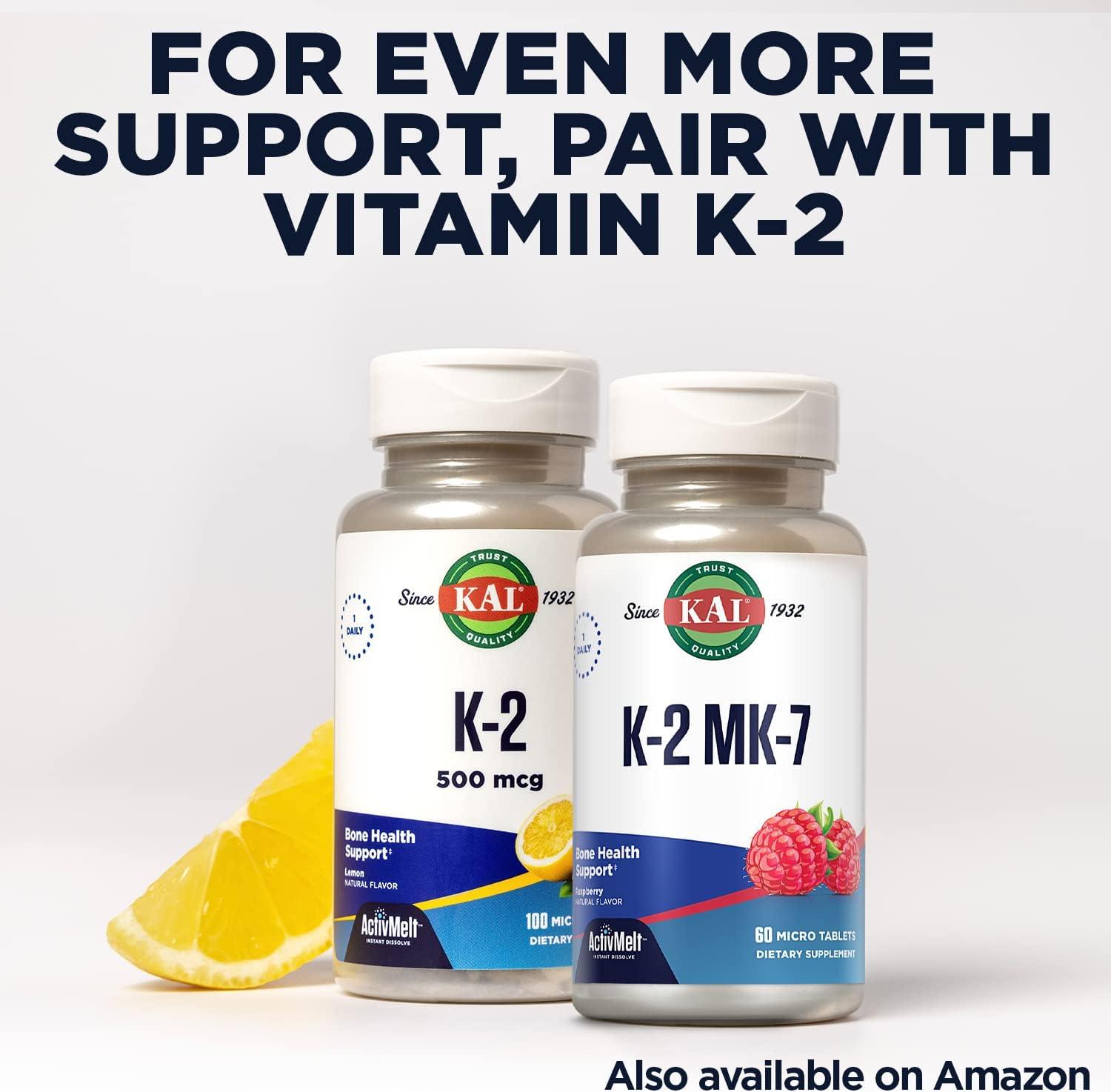 KAL Vitamin D3 5000 IU High Potency Chewables - Bone Health & Immune ...