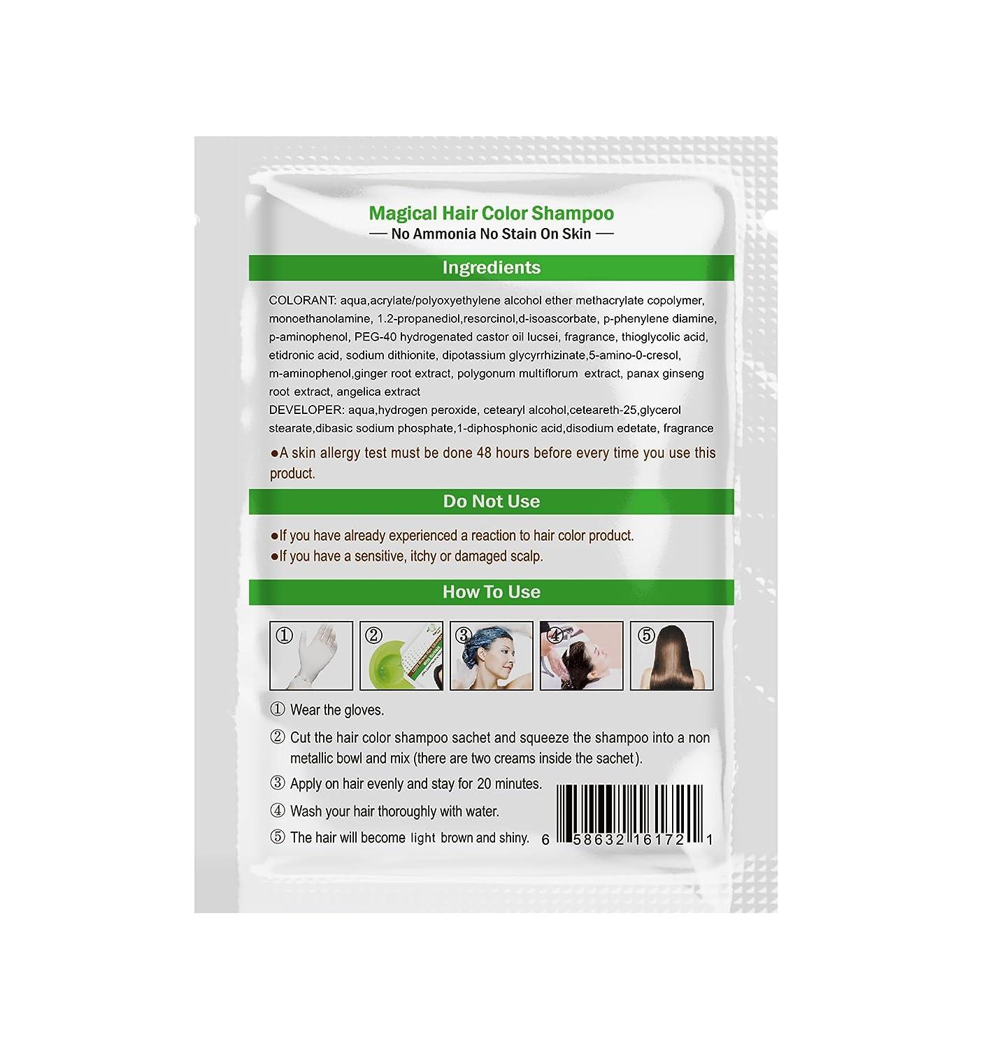 Biogreen Roots Shampoo 5 Pouches - Light Brown Hair Color Shampoo for ...