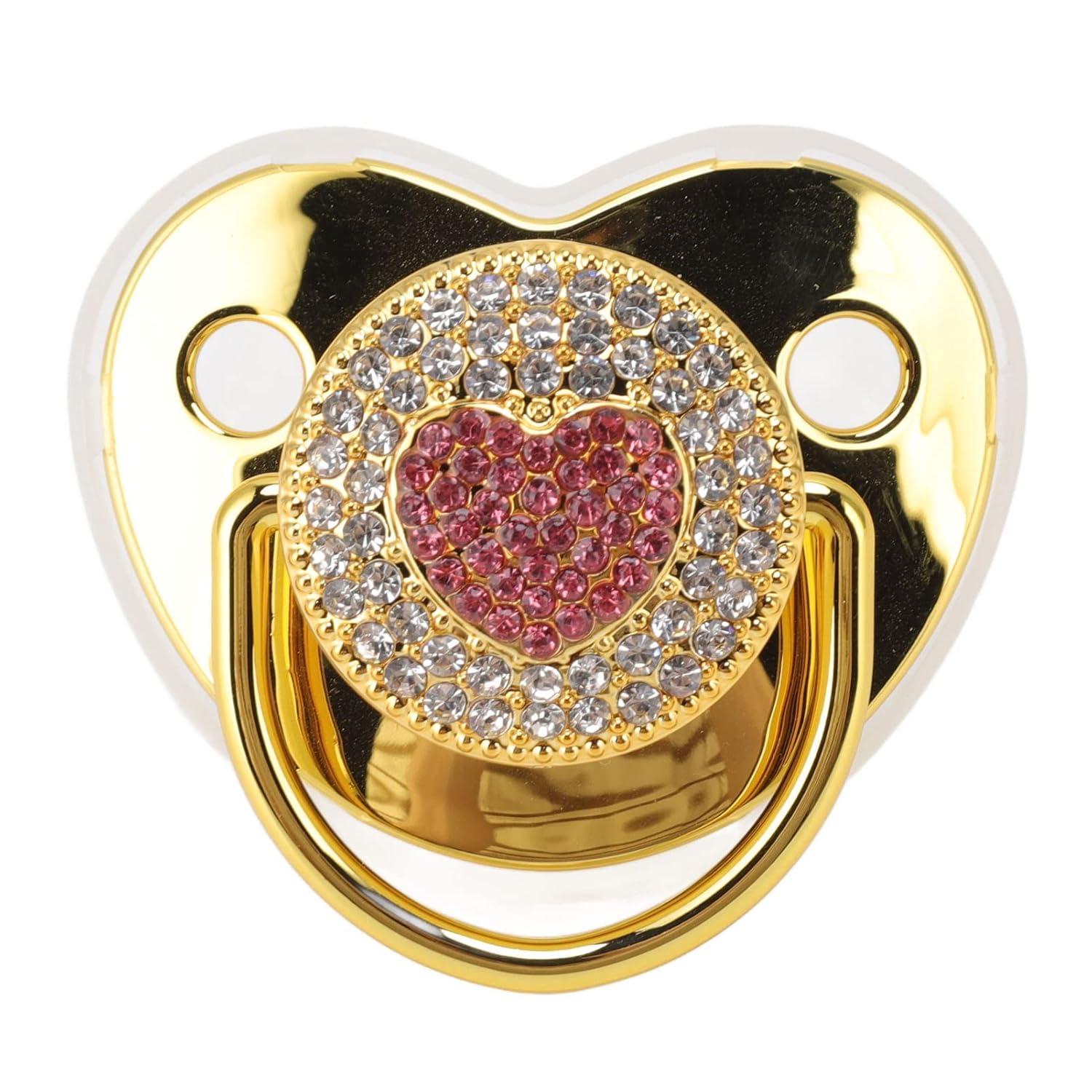 Heart-Shaped Baby Pacifier Nipple with Rhinestones - Safe & Flexible ...