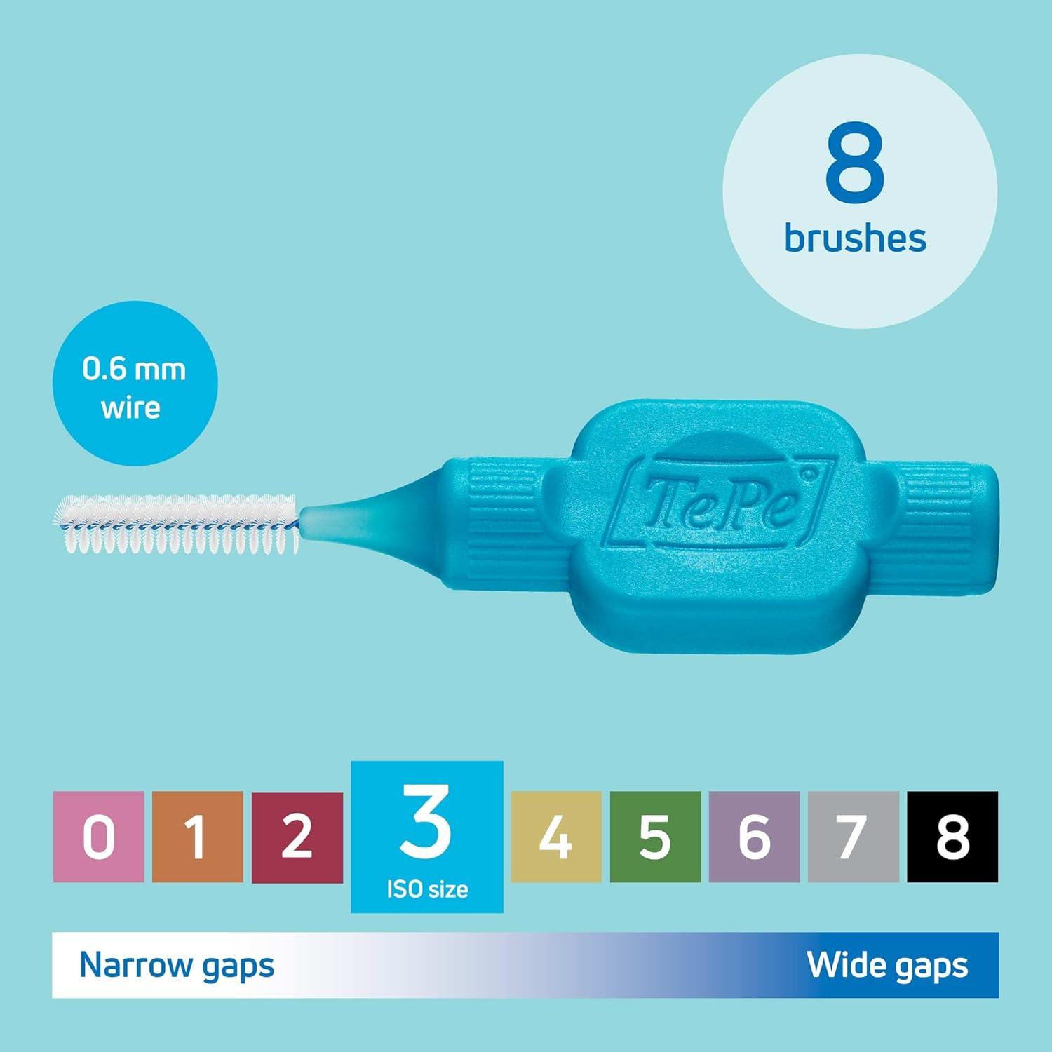 TEPE Interdental Brush Original Blue (ISO Size 3 0.6mm) - 16 Pack for ...