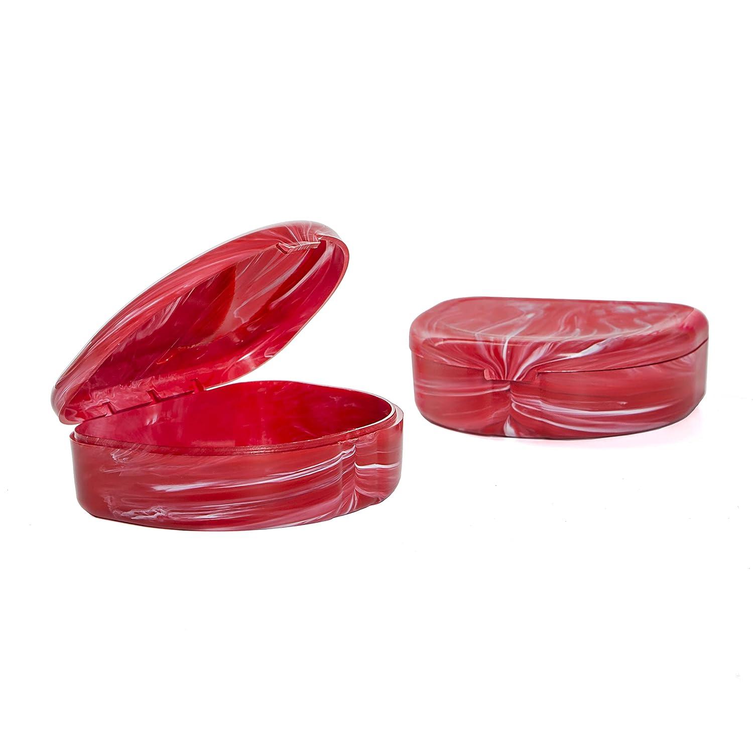 Marble Retainer Cases with Labels - Pack of 6 | Stylish Storage ...