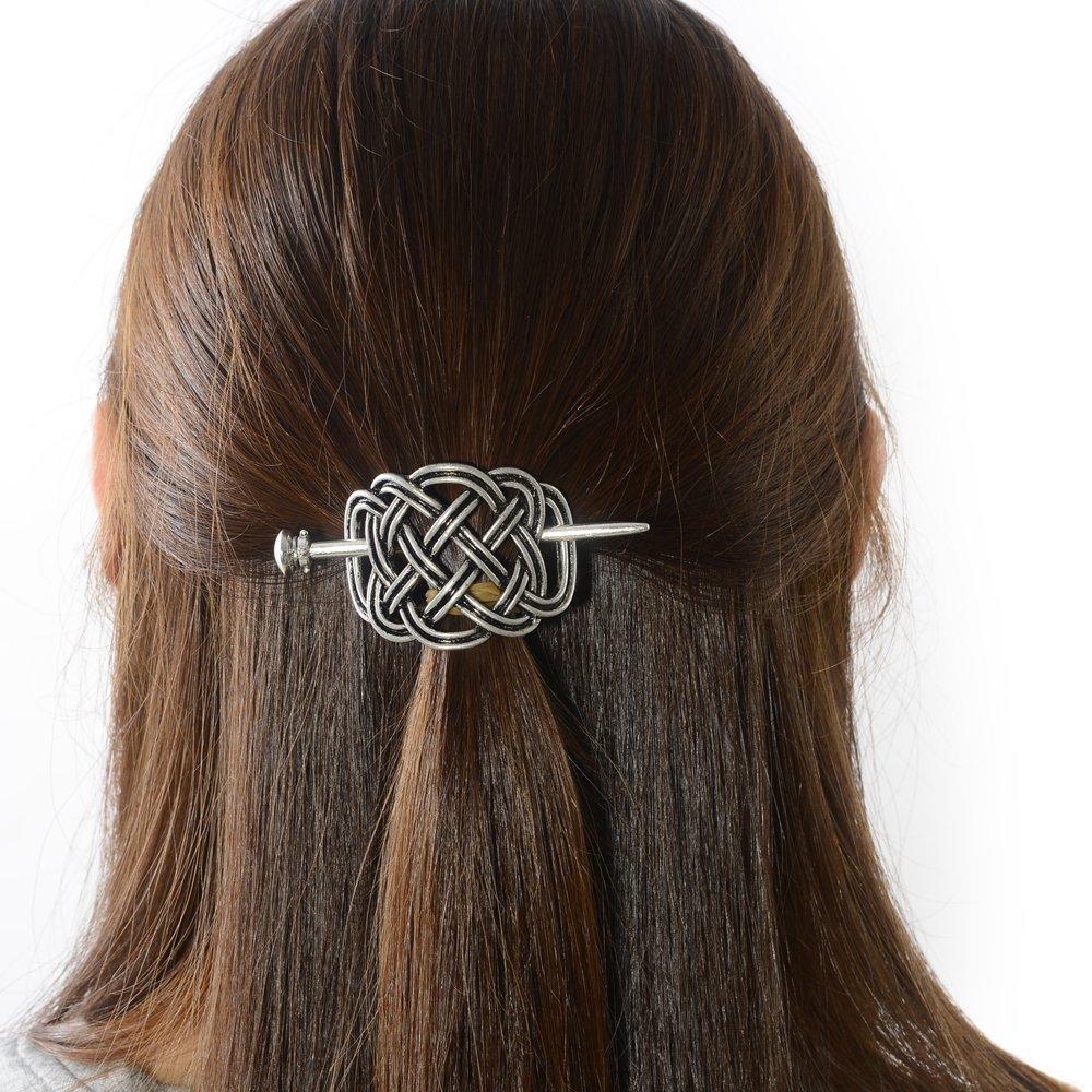 Viking Celtic Hair Slide Hairpins - Antique Silver Hair Accessories for ...