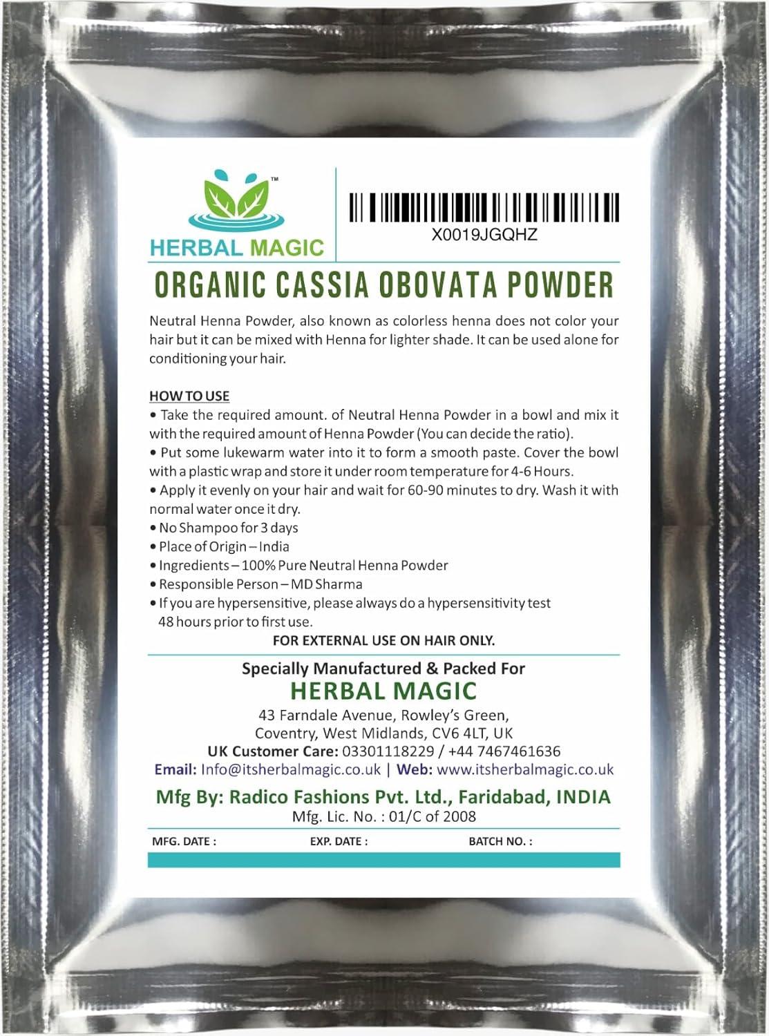 Herbal Magic - Cassia Obovata Neutral Henna Hair Dye Pure Without ...