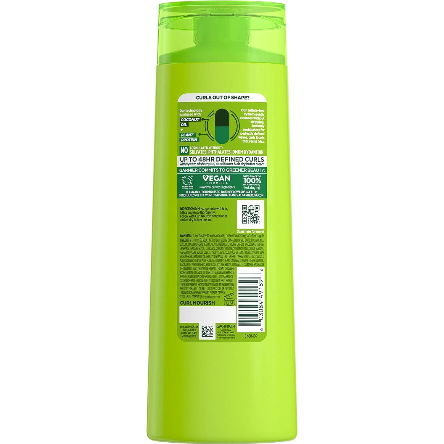 Garnier Fructis Curl Nourish Sulfate-Free Moisturizing Shampoo 12.5 Fl ...