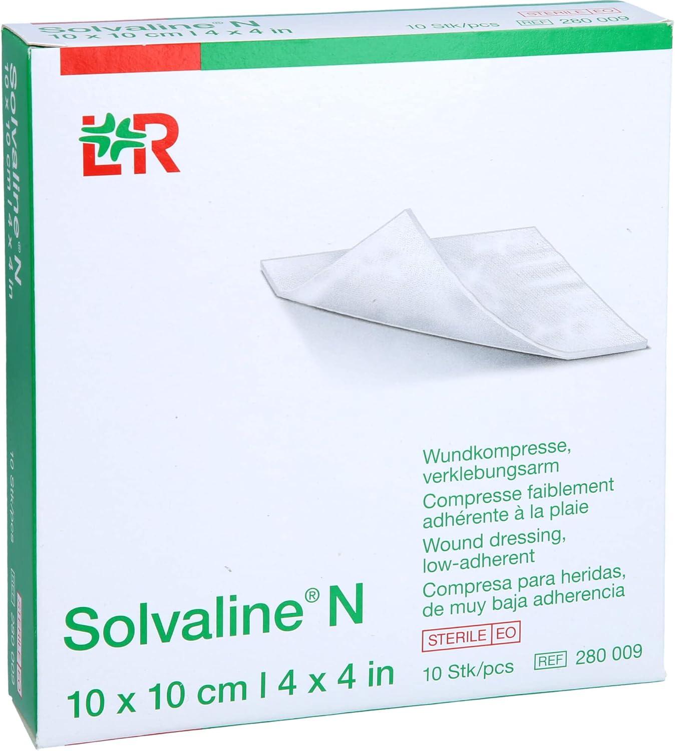 Buy Solvaline N Sterile Compresses 10x10 cm - Pack of 10 for Wound Care ...