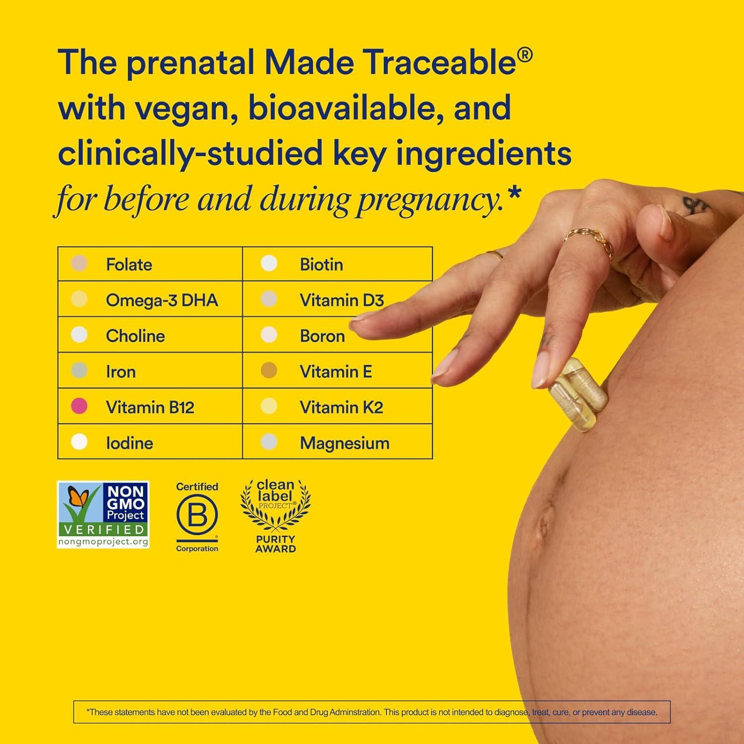 Ritual Prenatal Vitamin with Folate, Choline, Omega-3 DHA, Iron, and ...