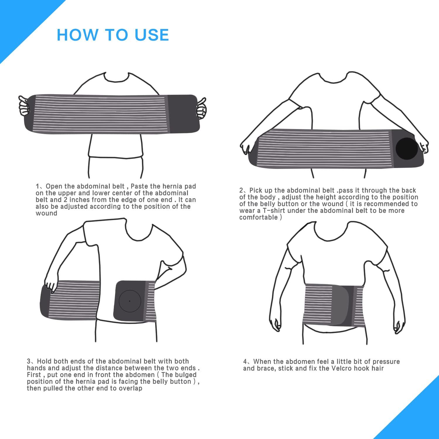 HKJD Abdominal Binder with Dual Compression Pad | Hernia Belt for Men ...