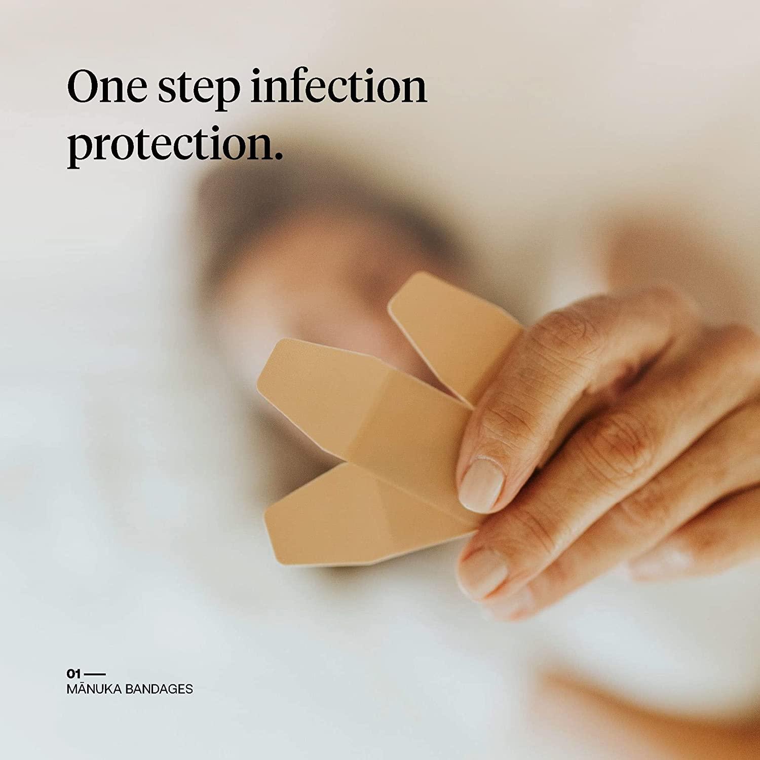 First Honey Manuka Honey Adhesive Bandages 12 Pack - Latex-Free ...