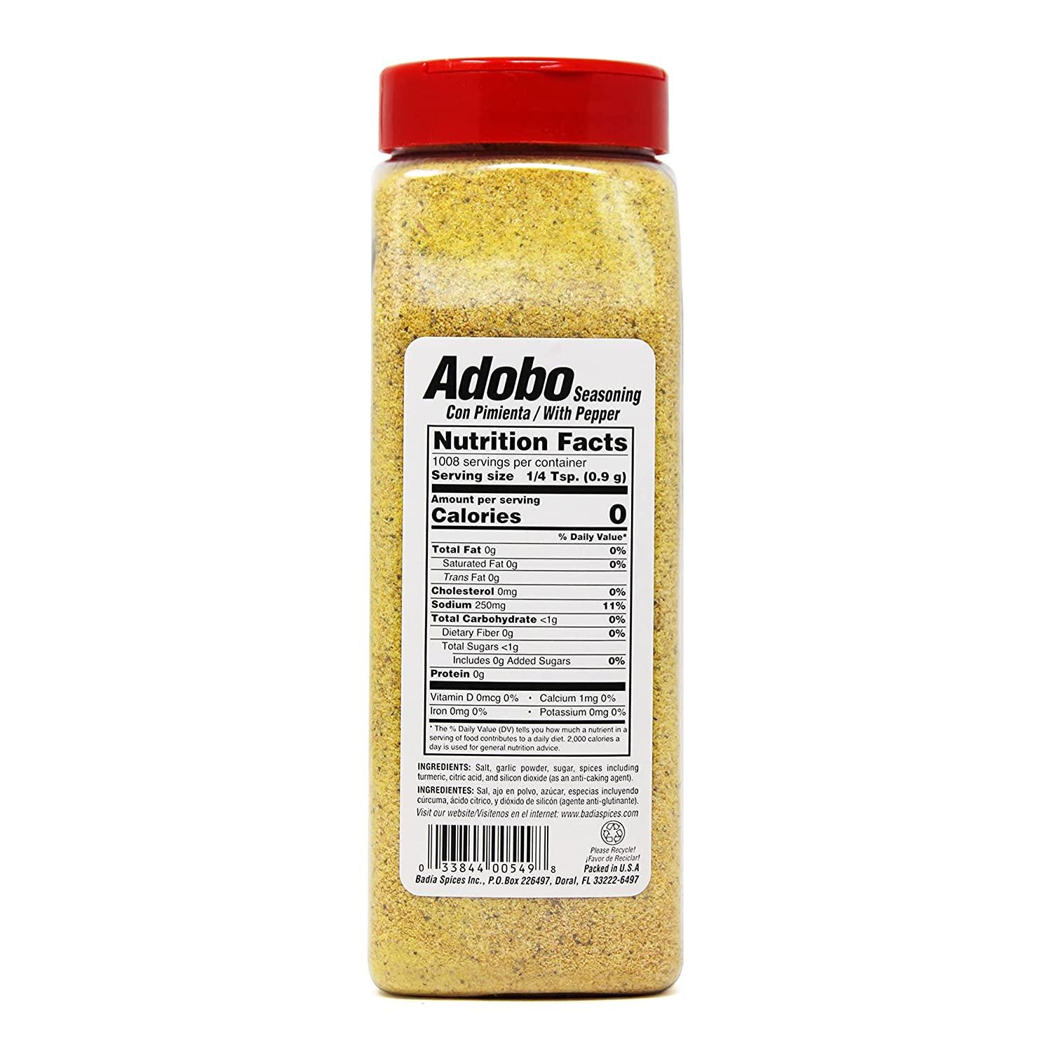 Badia Adobo with Pepper 2 lb (Pack of 6) - Authentic Seasoning Blend ...