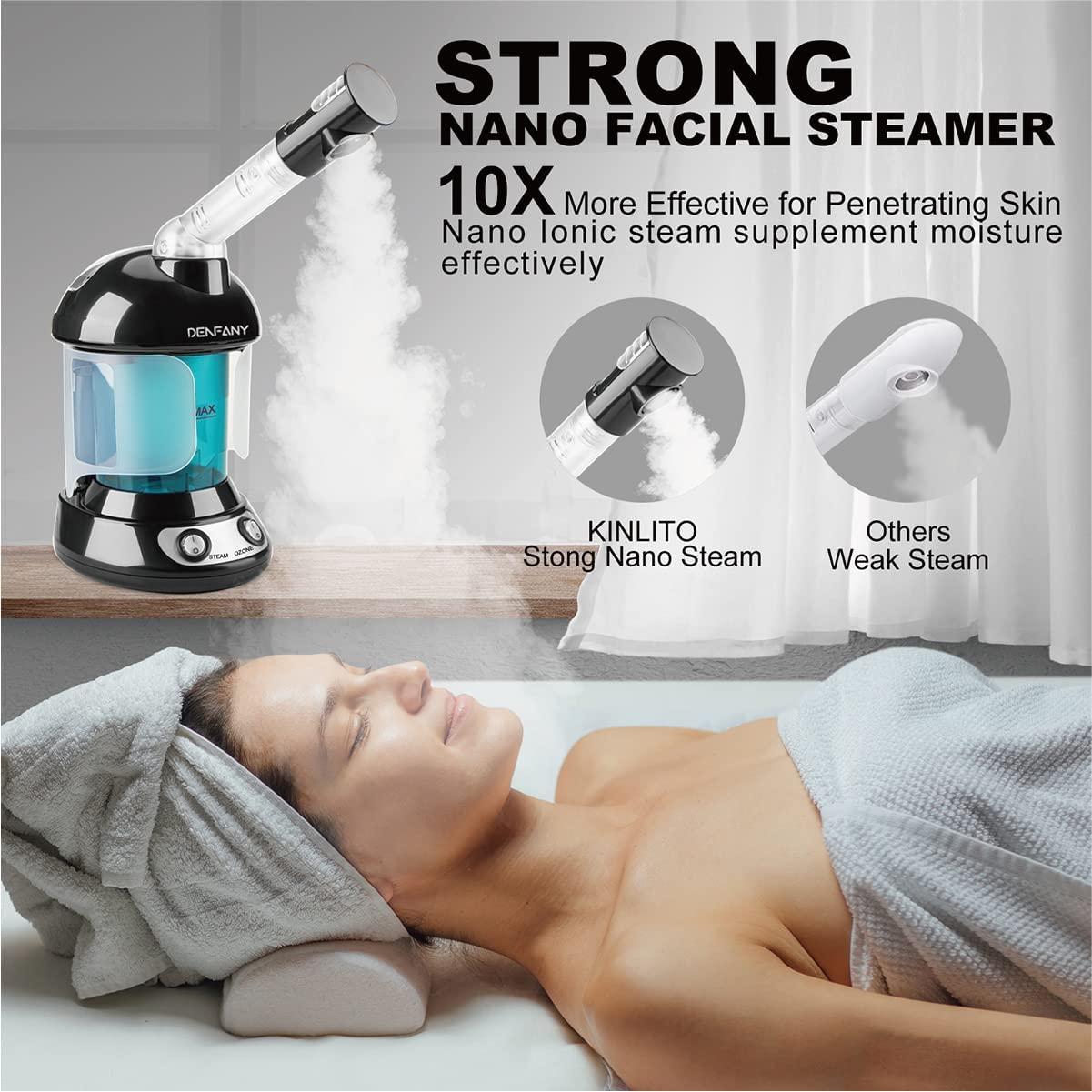 360 Rotatable Ozone Facial Steamer - 40 Min Steam Time - Unclogs Pores ...