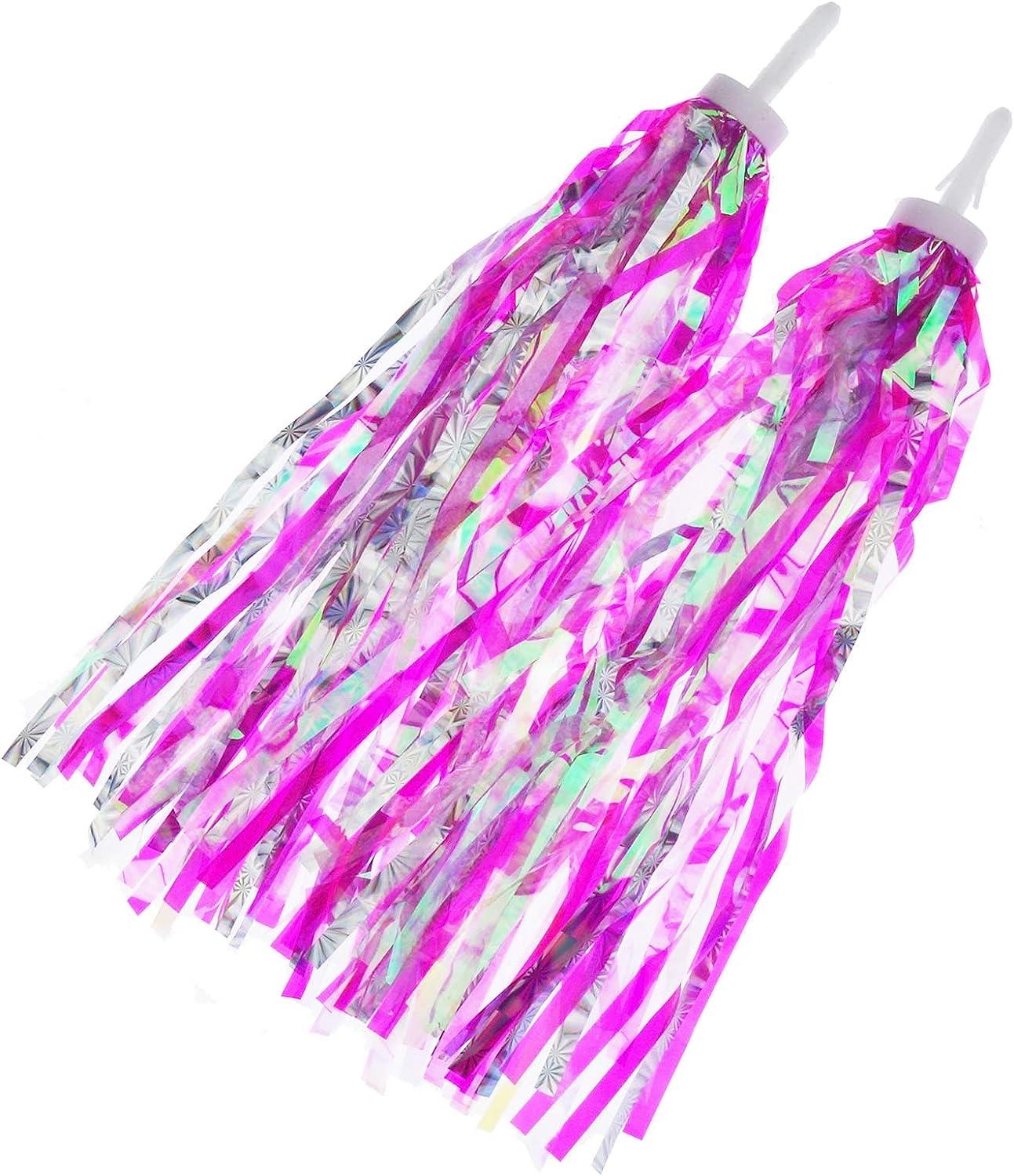 Kasteco 2 Pack Pink Bike Handlebar Streamers & Grips - For Bicycles ...