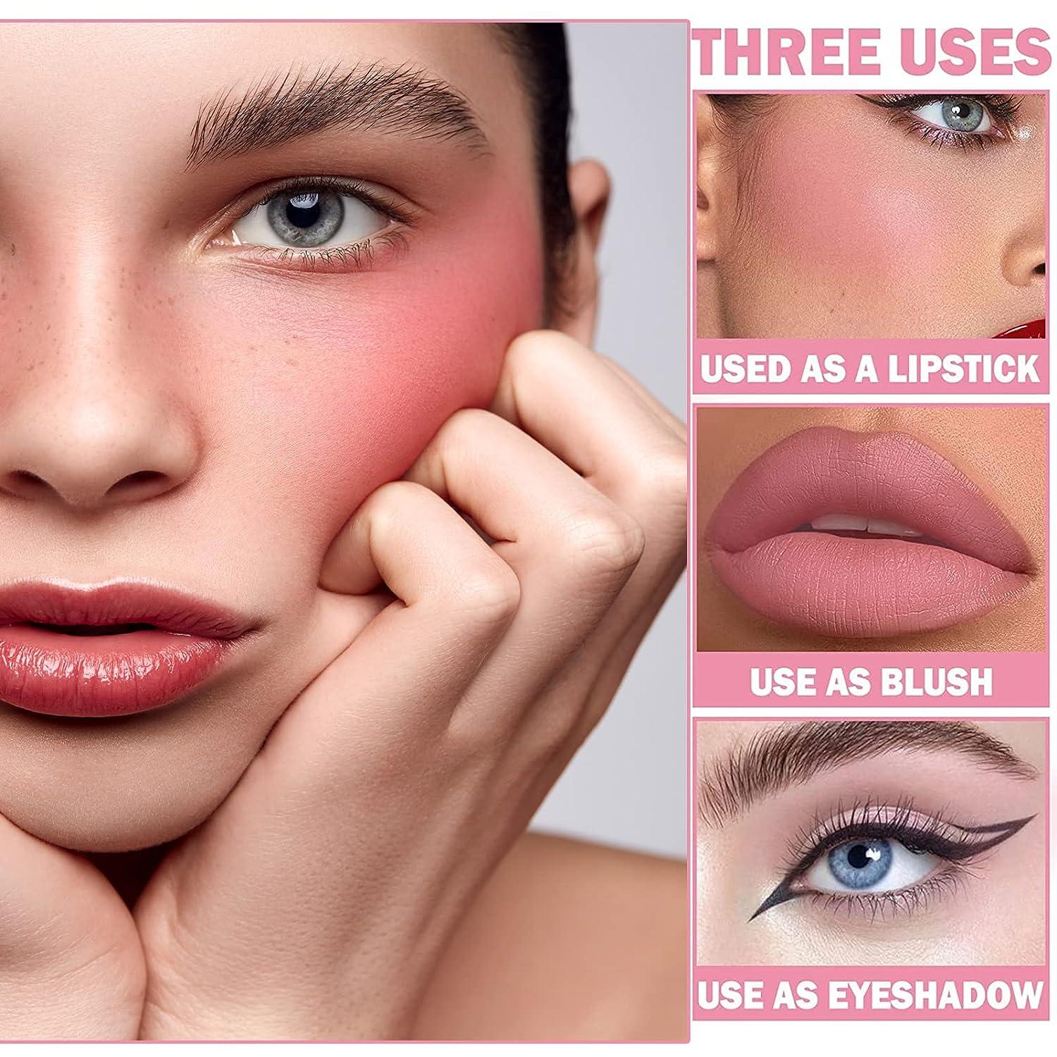 Double Head Cream Blush Stick with Brush | Waterproof Pink Blush Stick ...