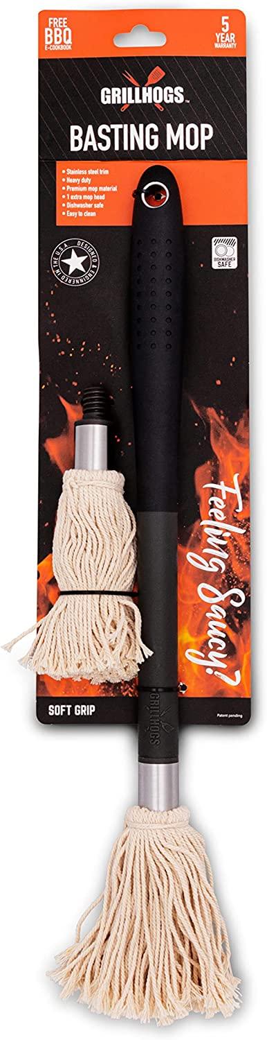GRILLHOGS 18-inch Basting Mop with Bonus Head - Perfect for Sauce ...
