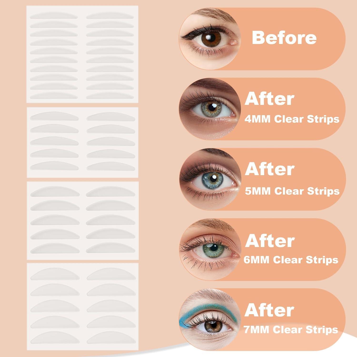 Invisible Eyelid Tape 5mm 100pcs - Glue-Free Double Eyelid Strips for ...